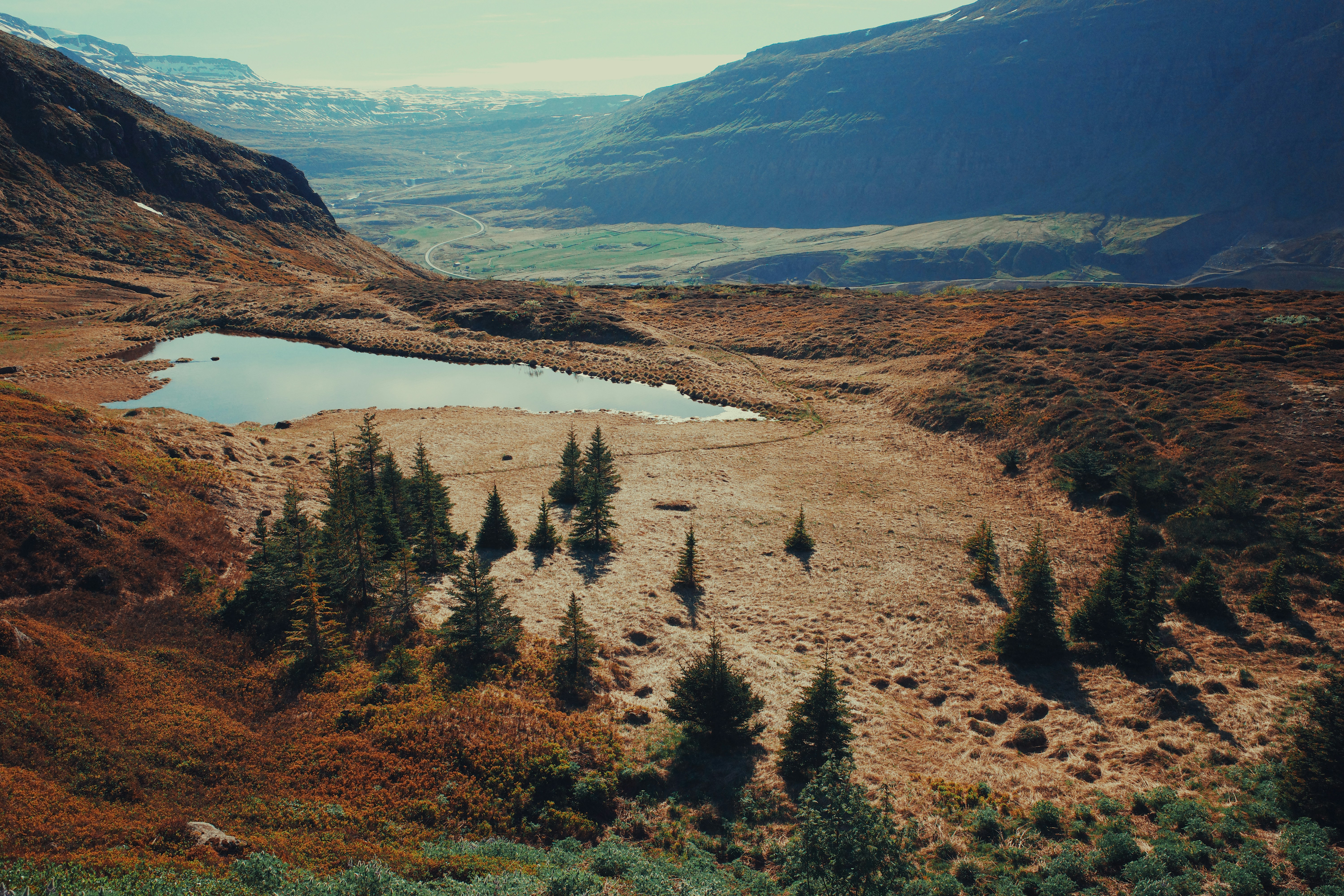 Hidden Lake Oasis in a Highland Basin