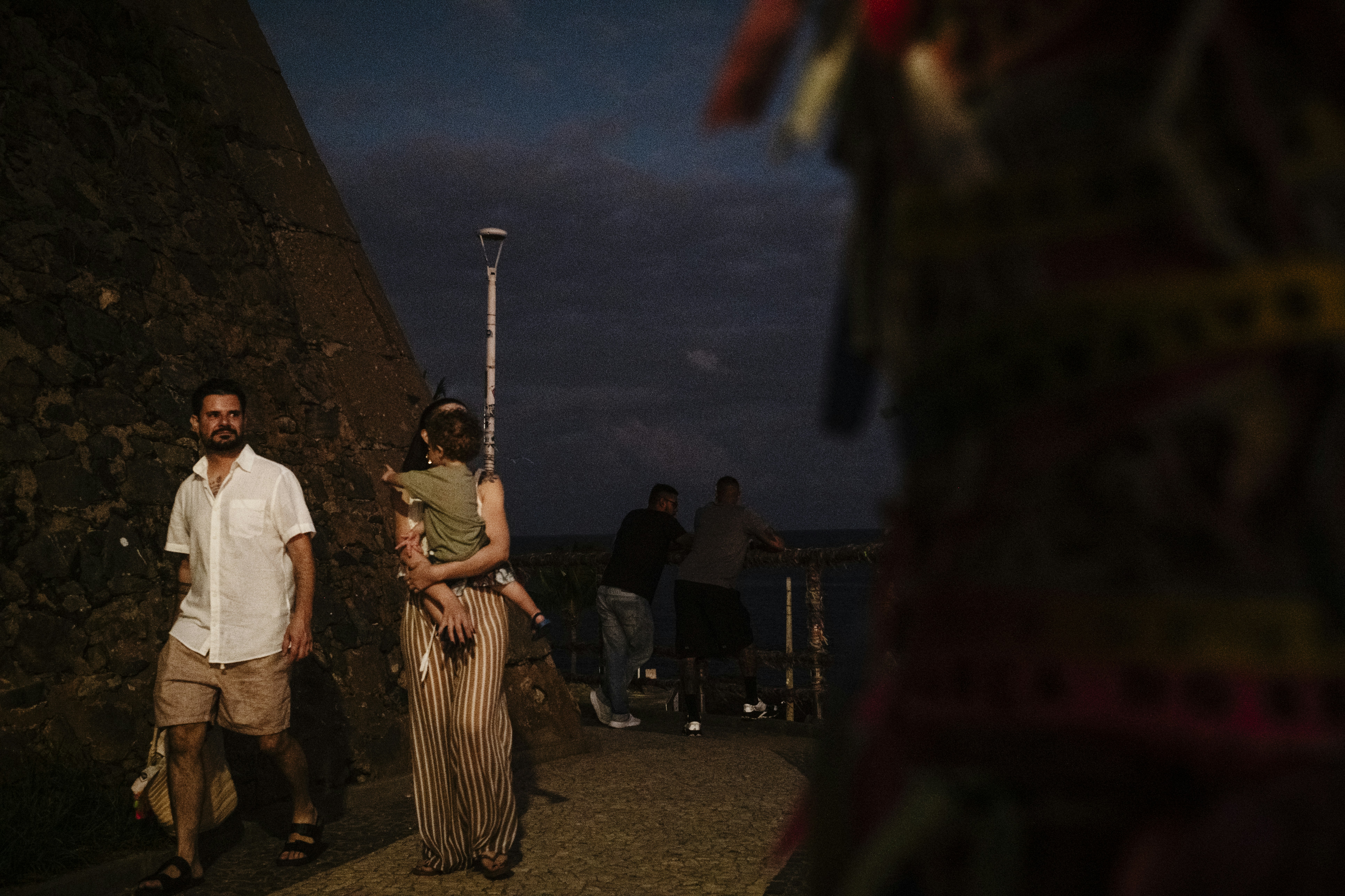 Lone Wanderer at the Fortress Gate, Evening Light