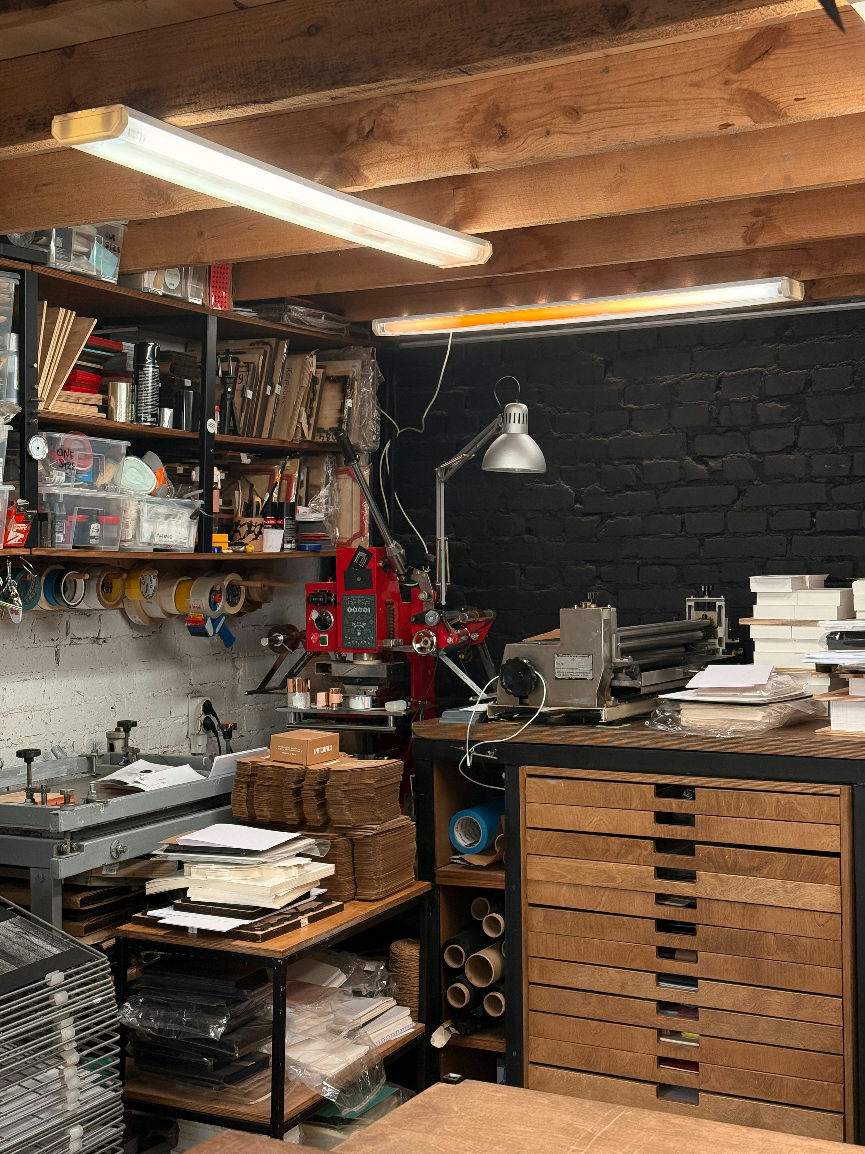 Workshop of Tools and Timber: A Cozy Lumber Workbench Scene