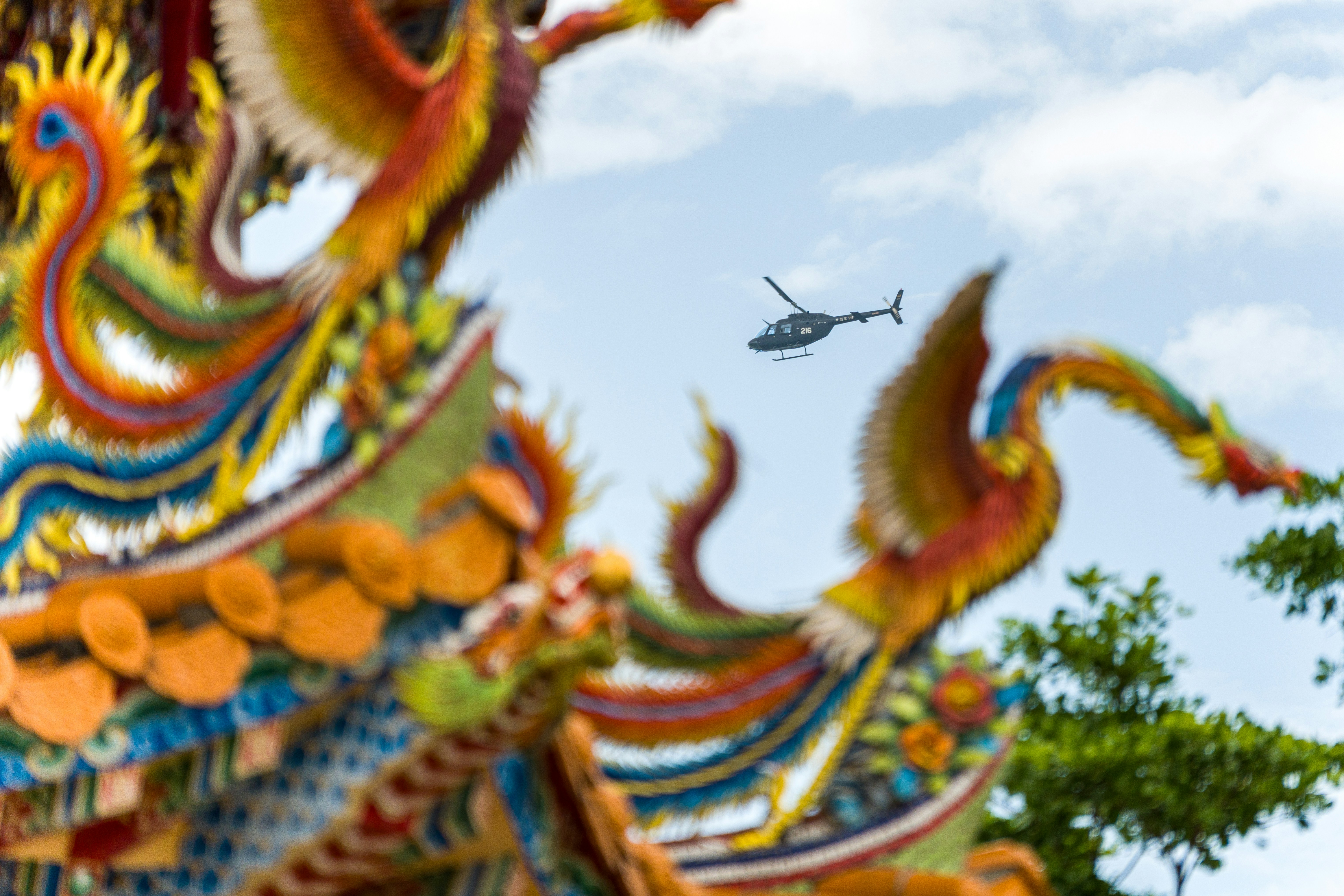 Helicopter Above the Dragon Parade