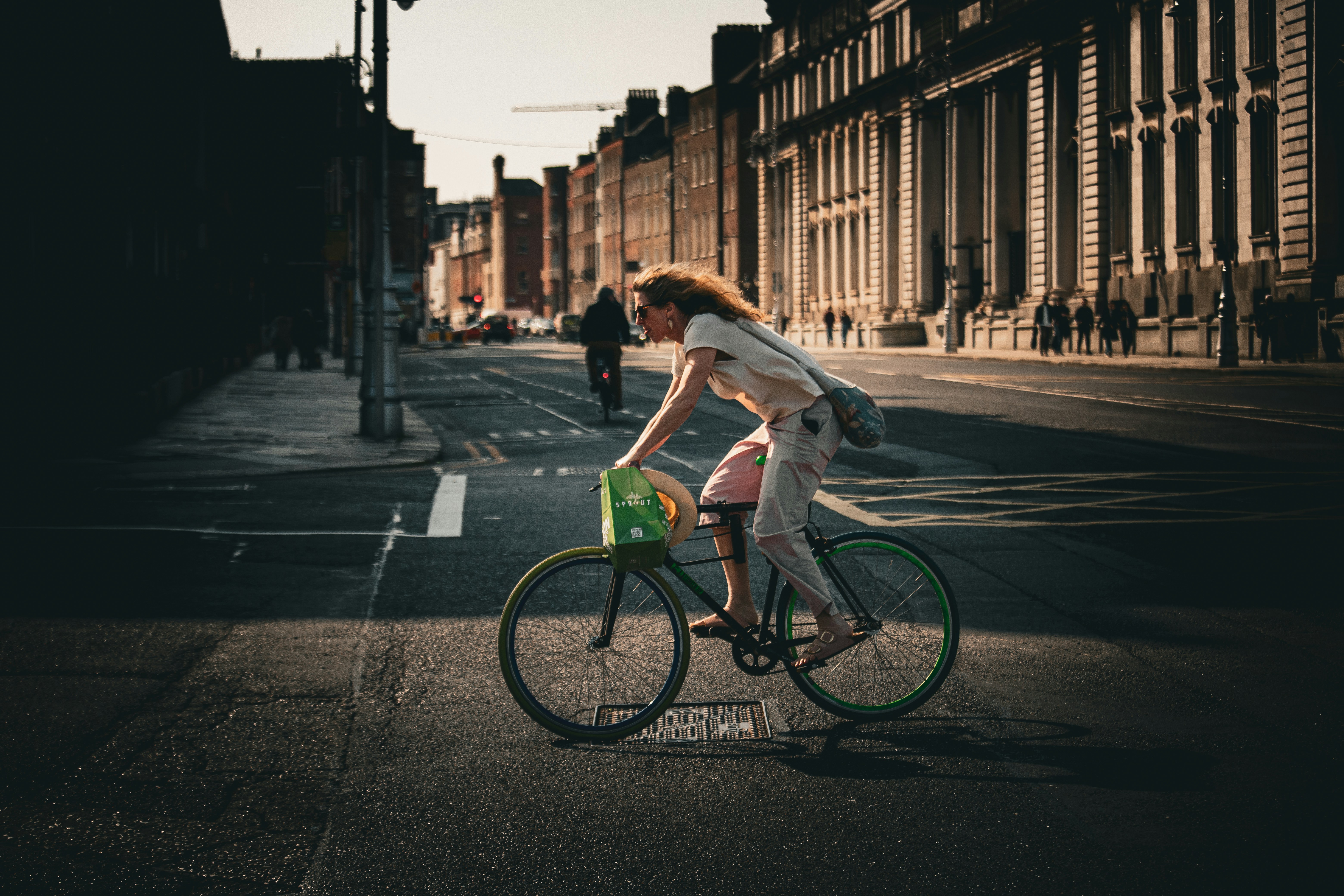 Bike Ride Through the Urban Evening