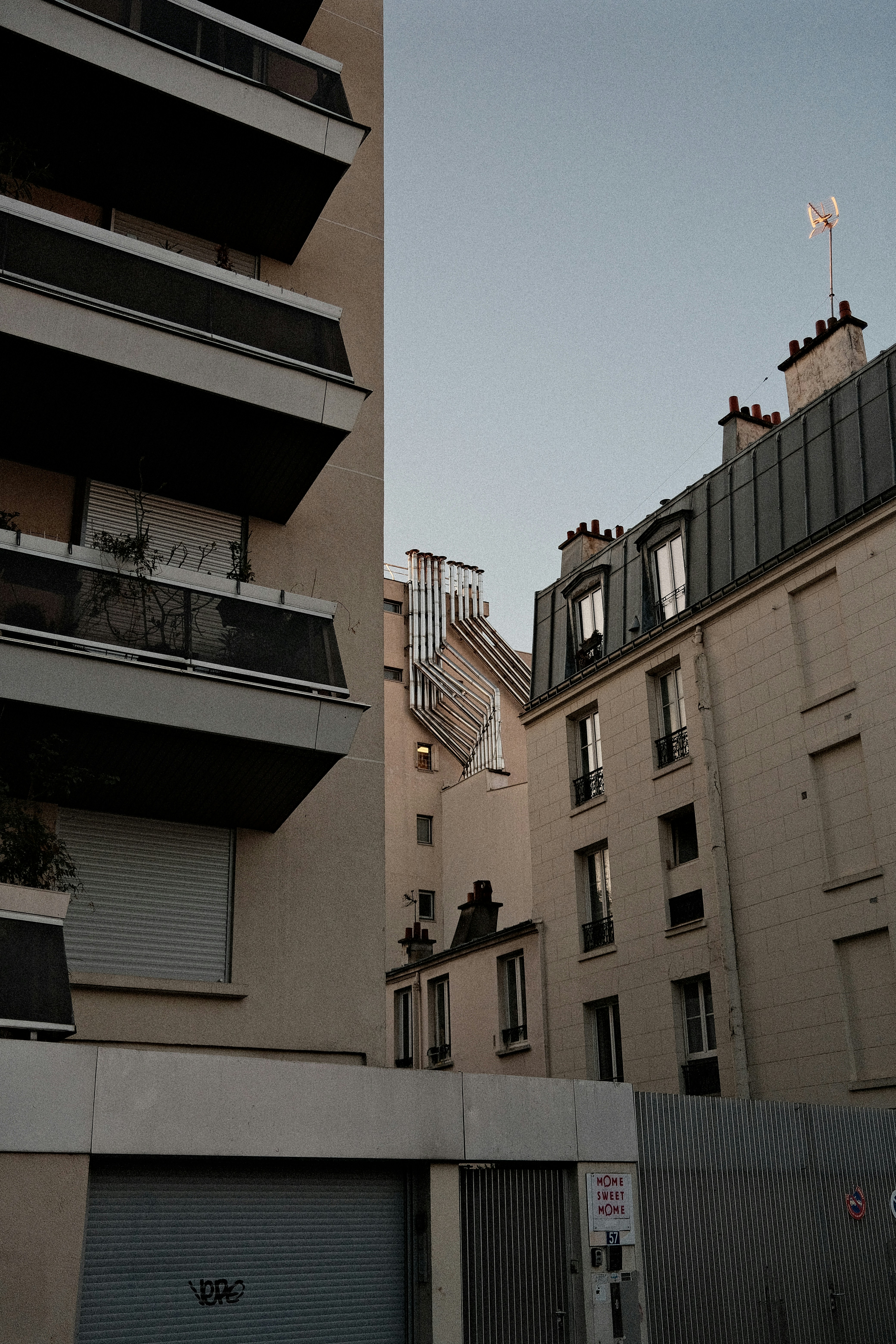 Urban Facade: Geometry and Shadow in a Parisian Skyline