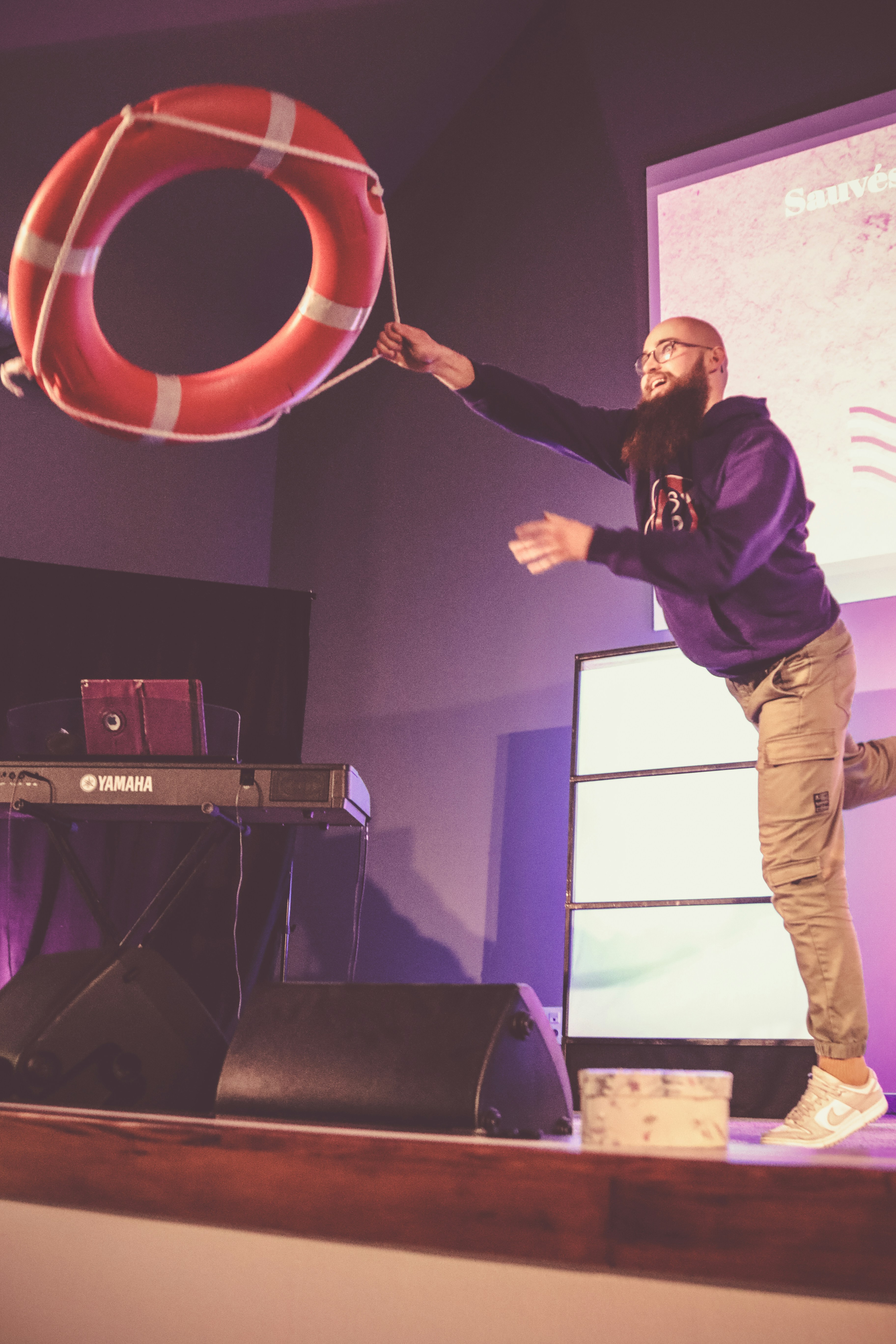 Lifebuoy Lift: A performer launches into the spotlight