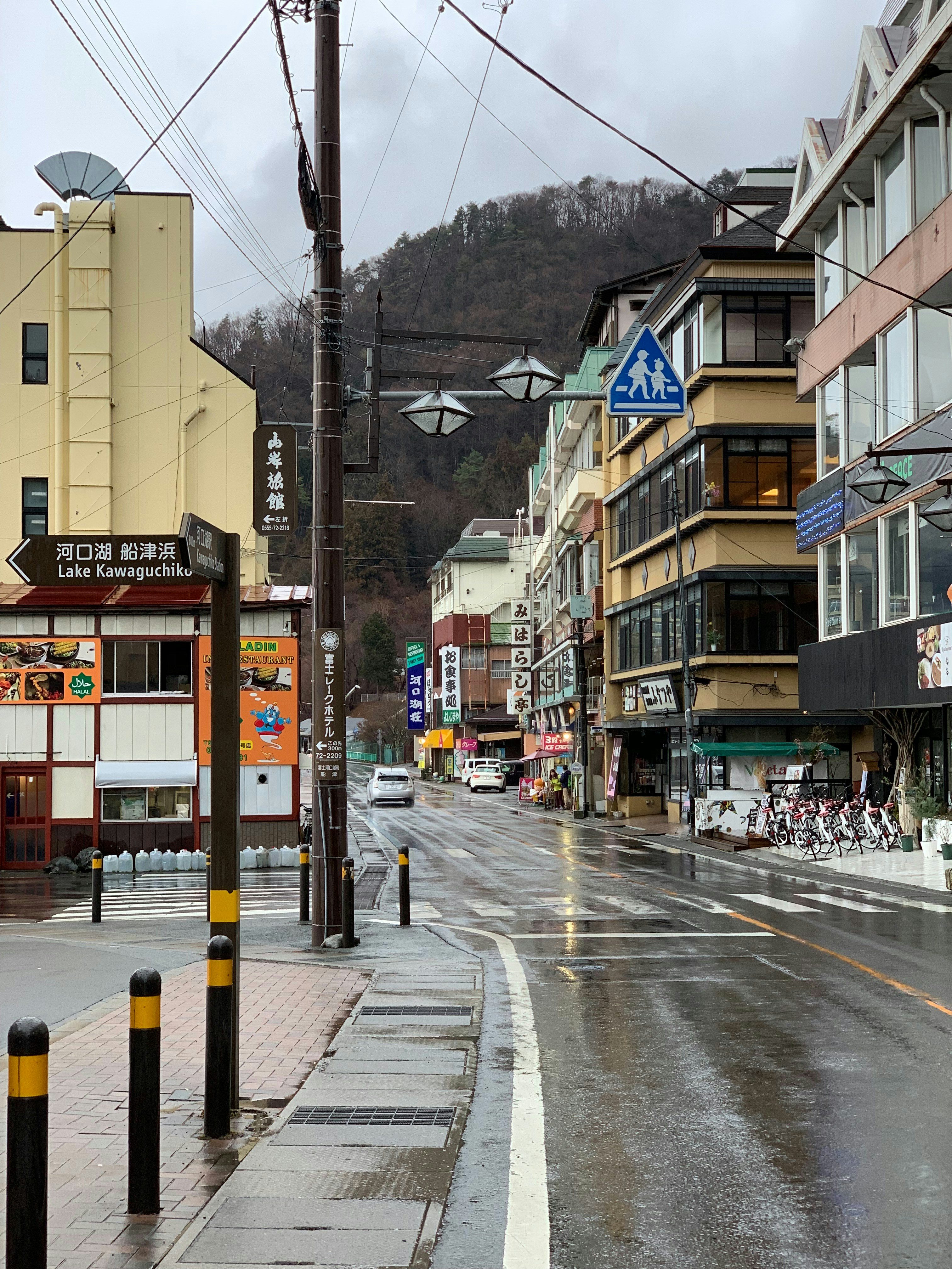 Rain-Kissed Street of Kawaguchiko