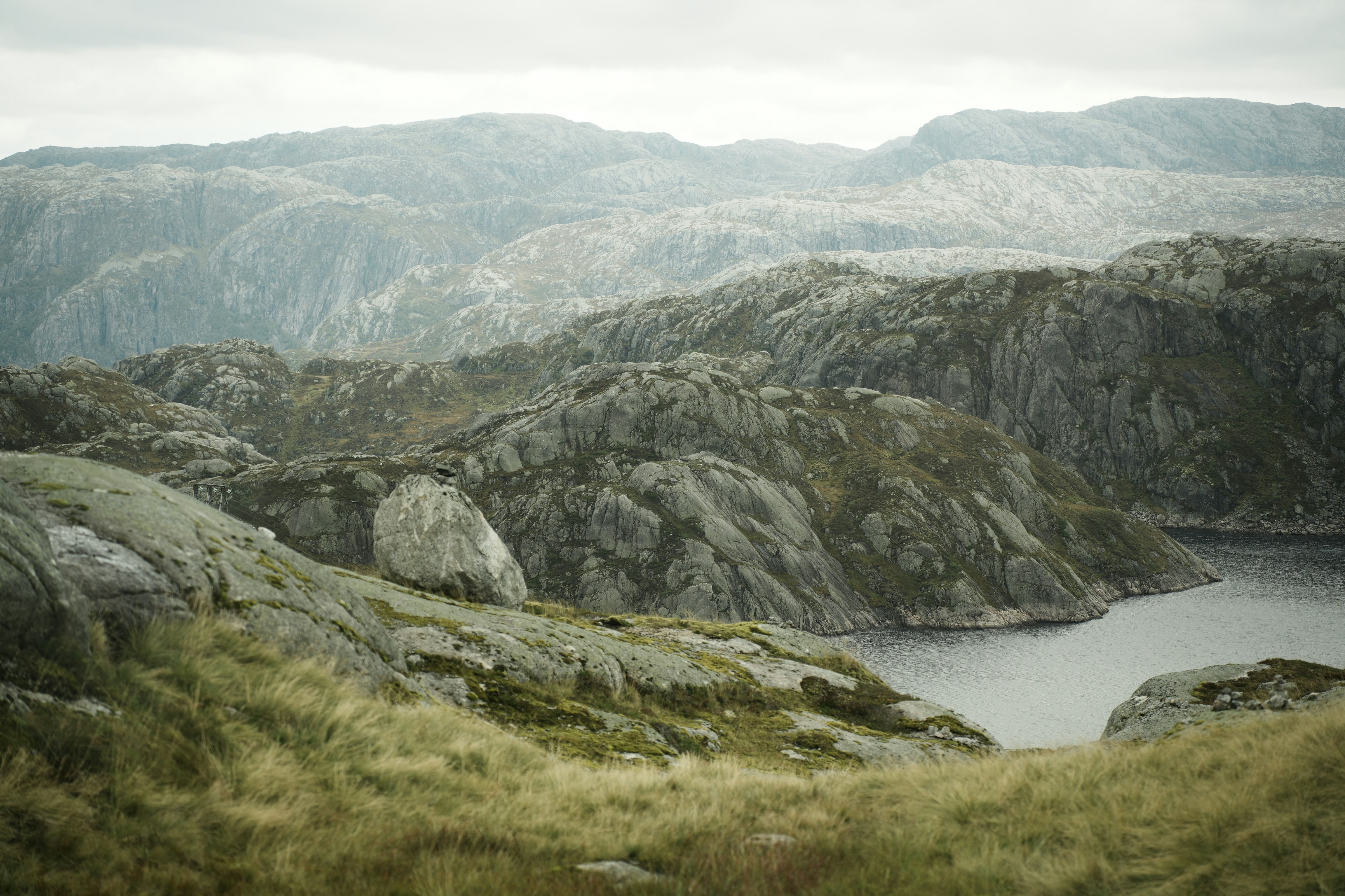 Quiet Fjord of stone and grass