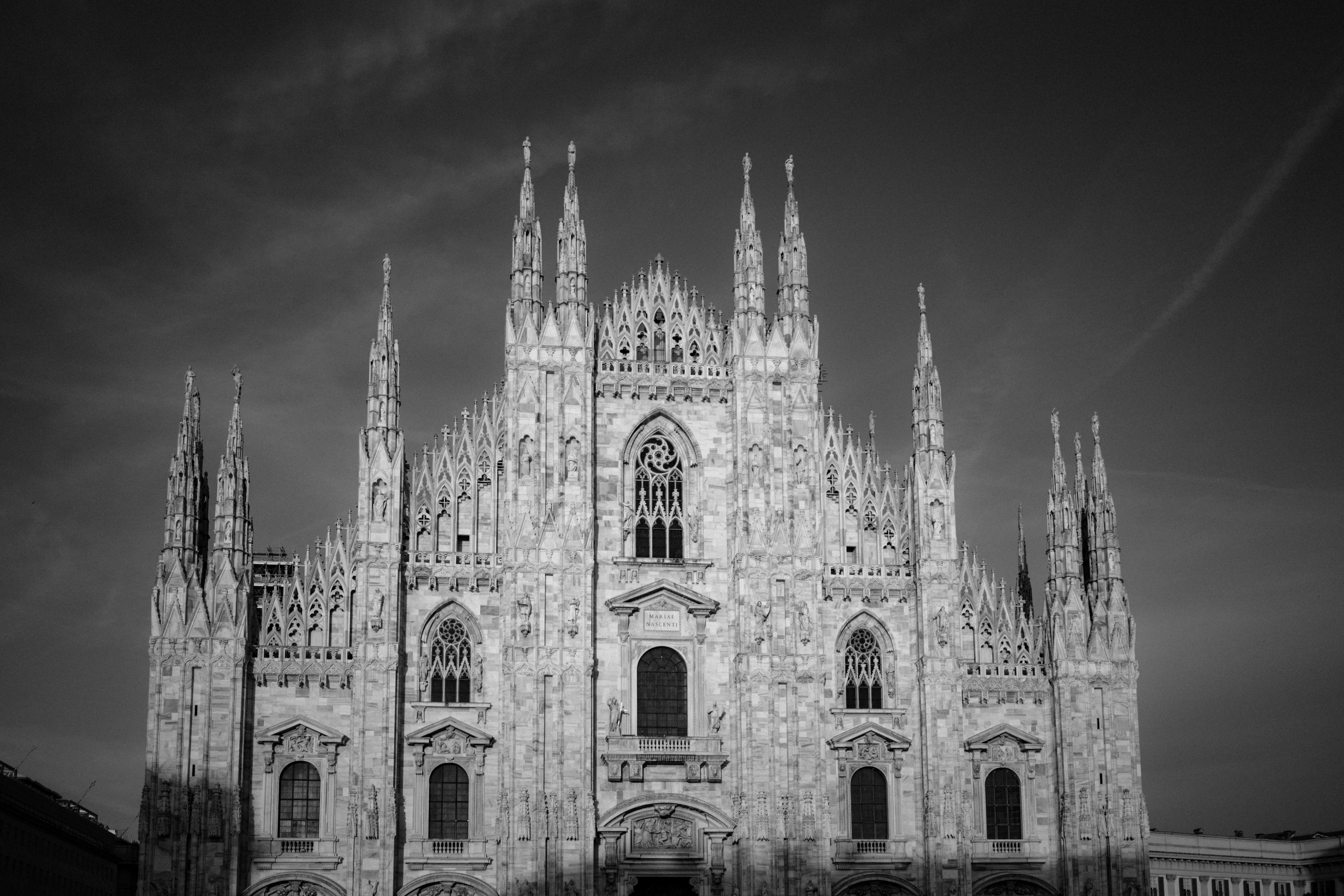Gothic Grandeur: The Cathedral's Facade in Monumental Symmetry