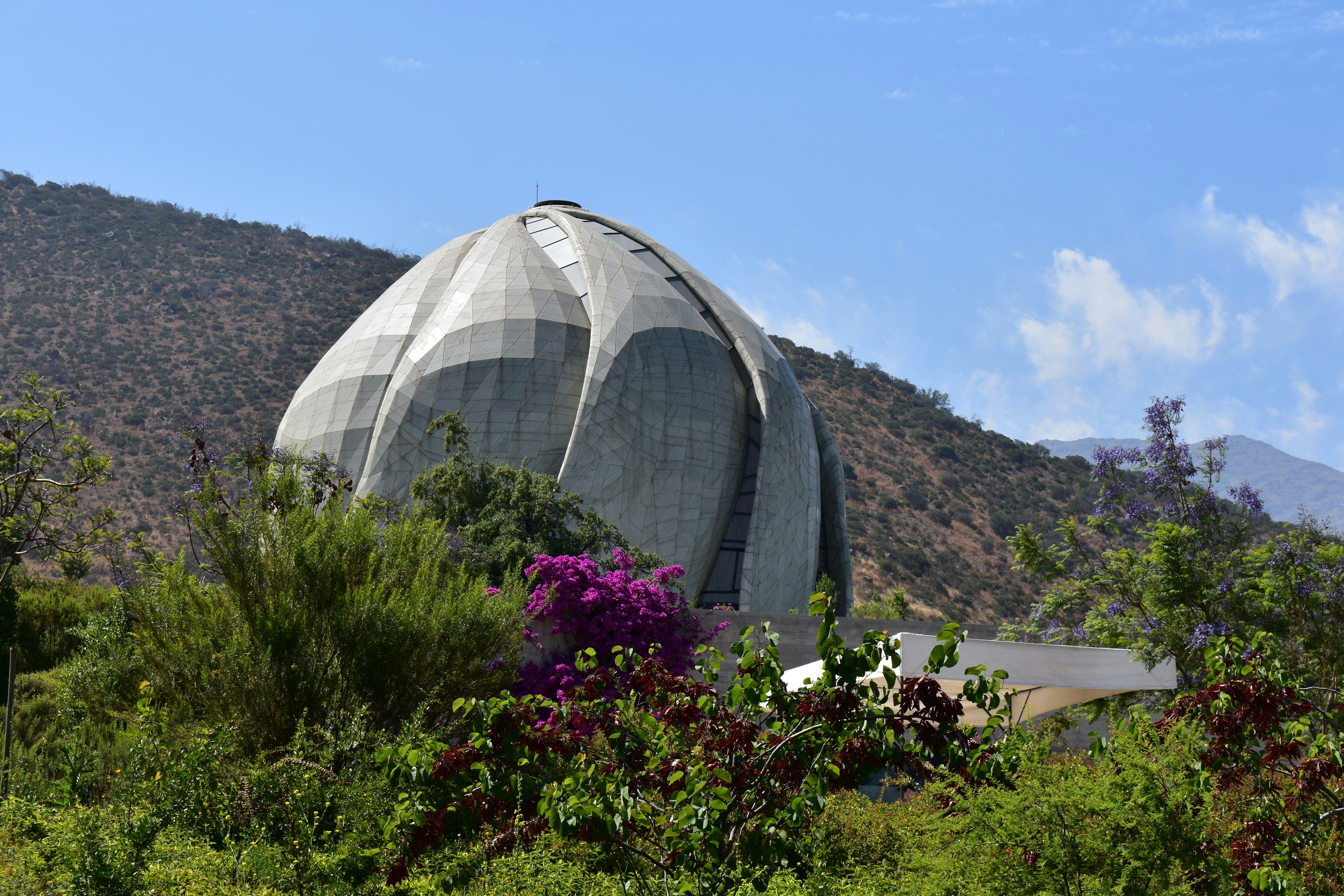 Geodesic Dome Surrounded by Desert Flora
