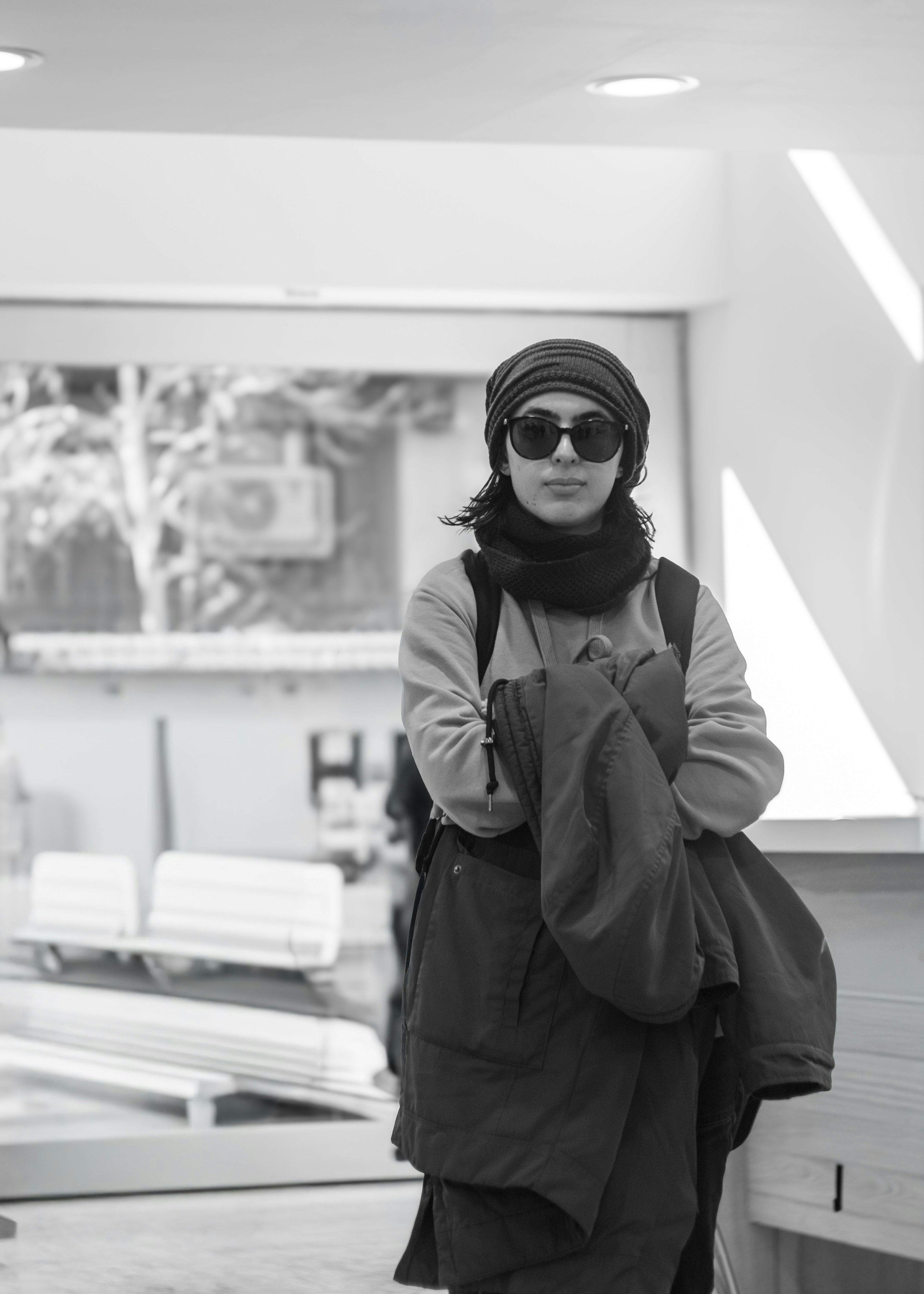 Urban Quiet: A Shaded Moment in a Transit Hall