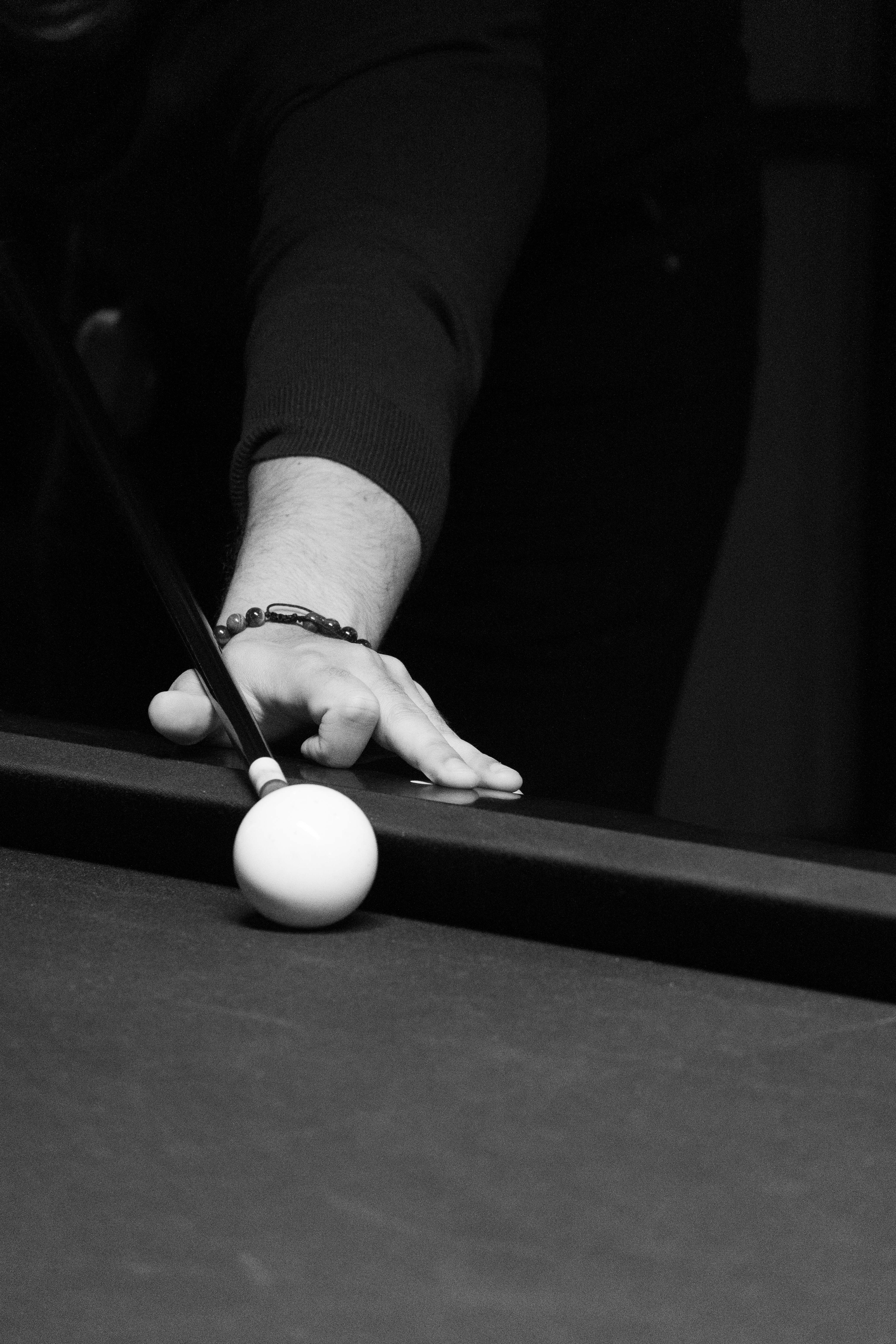 Precision in Black and White: The Cue Ball’s Quiet Focus