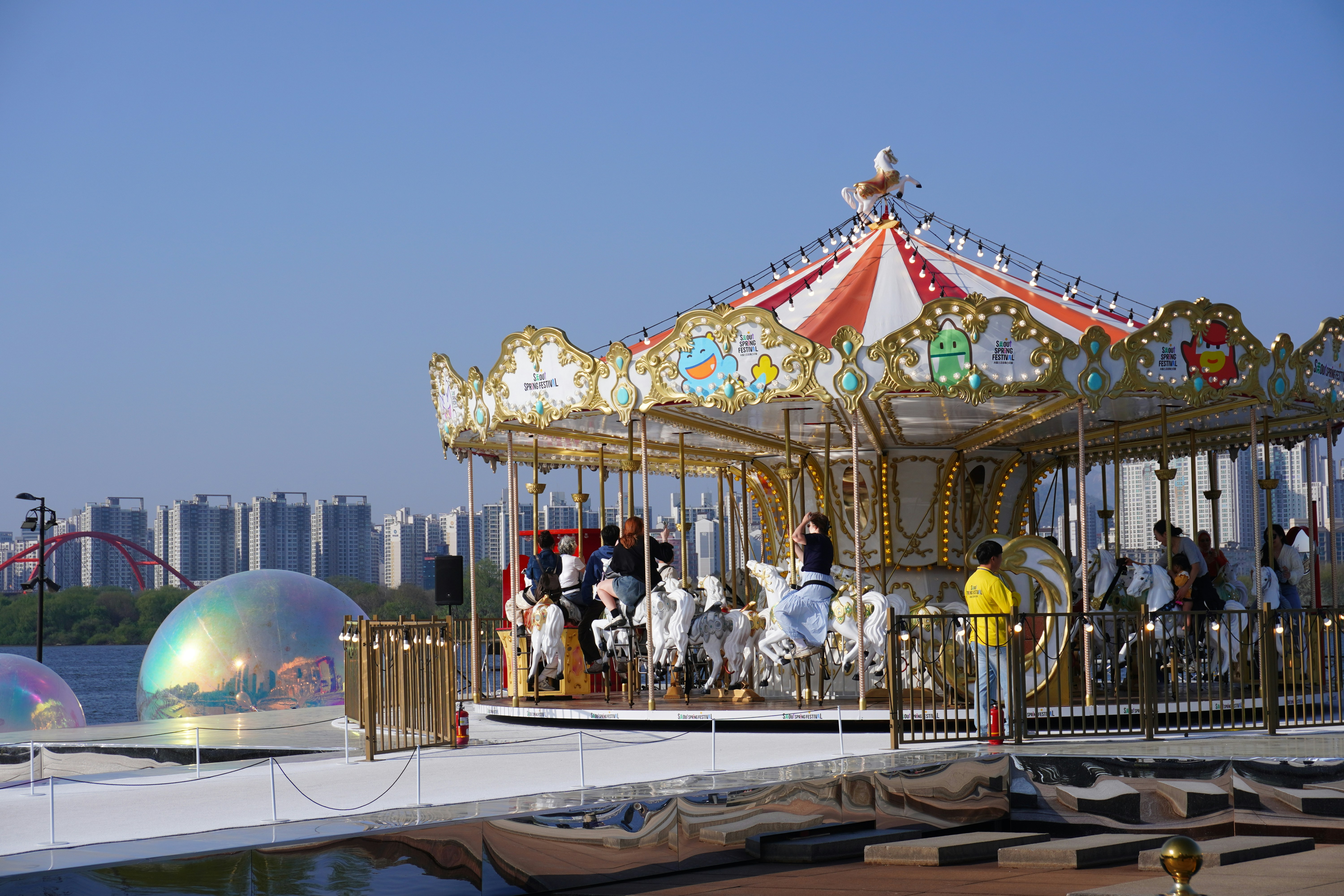Sunny Carousel on the Lakefront Boardwalk