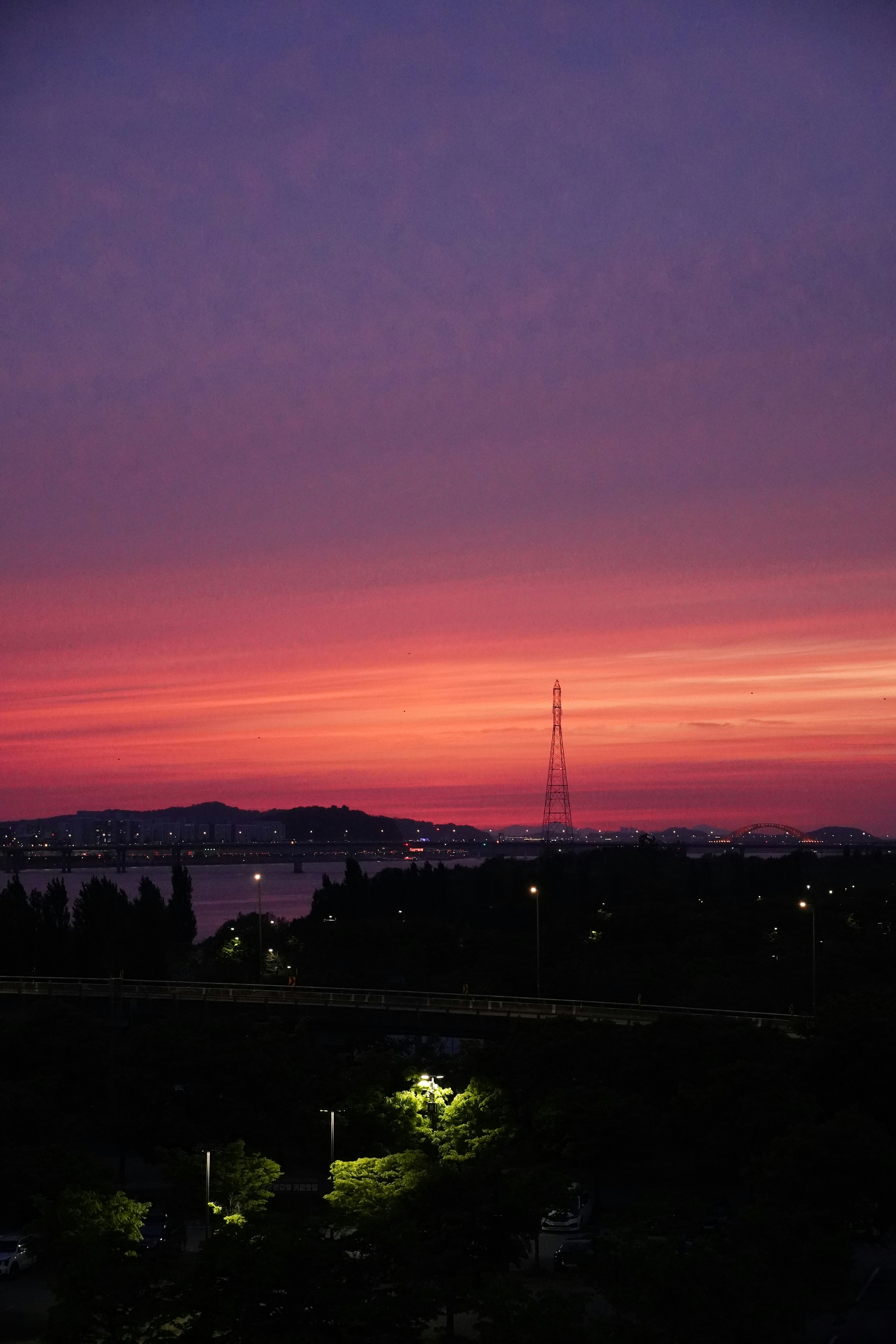 Horizon Ablaze: Twilight Over a Quiet City