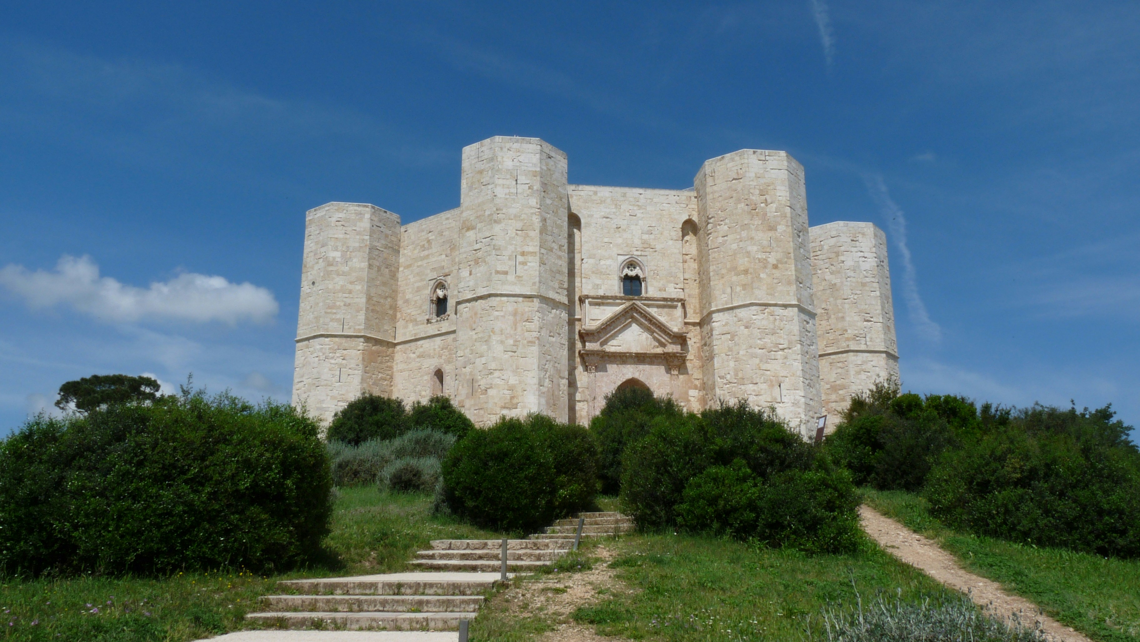 Stone Bastion Rising Over Green Steps
