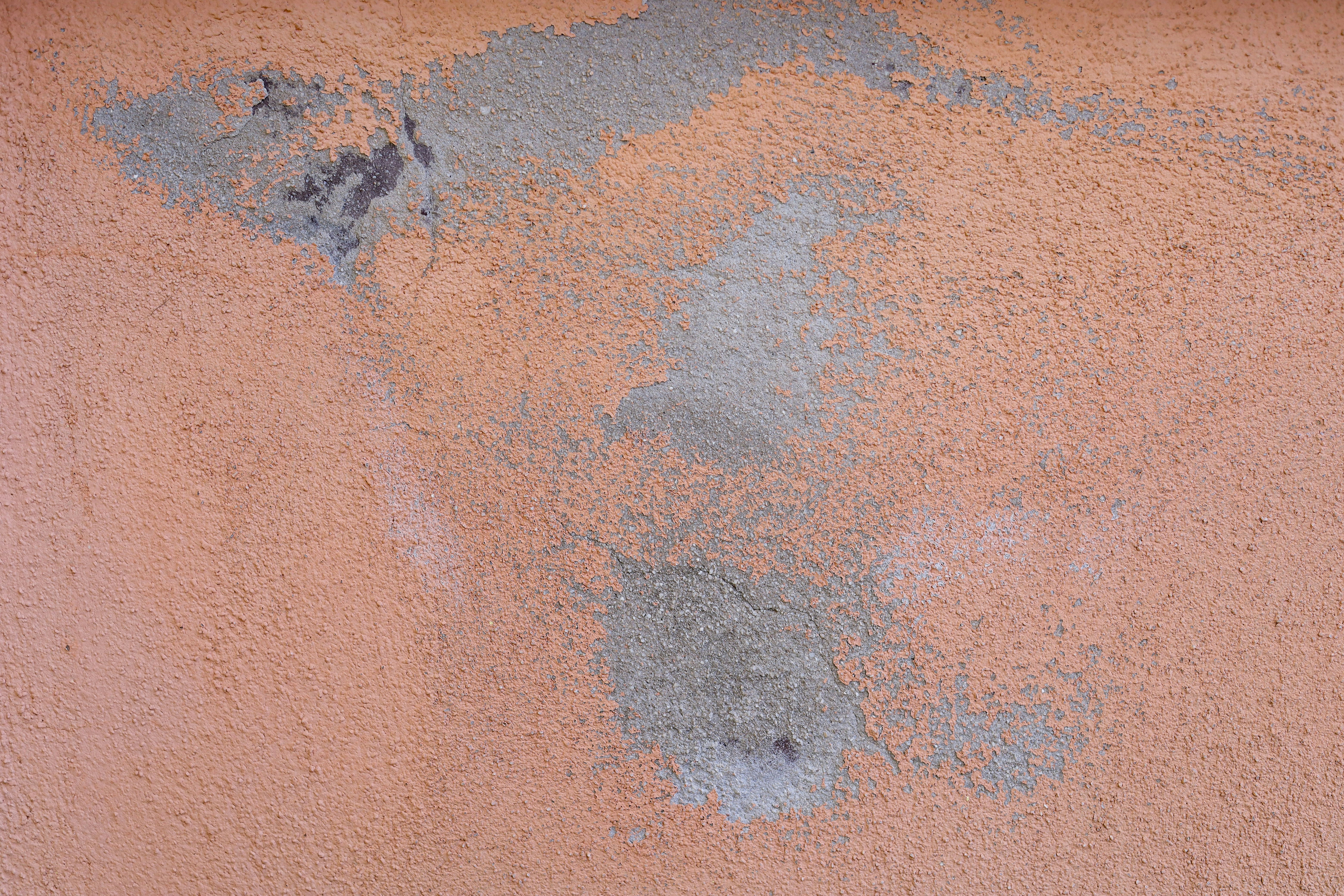 Weathered Abstract: Peach Plaster with Shadowed Gray Patches
