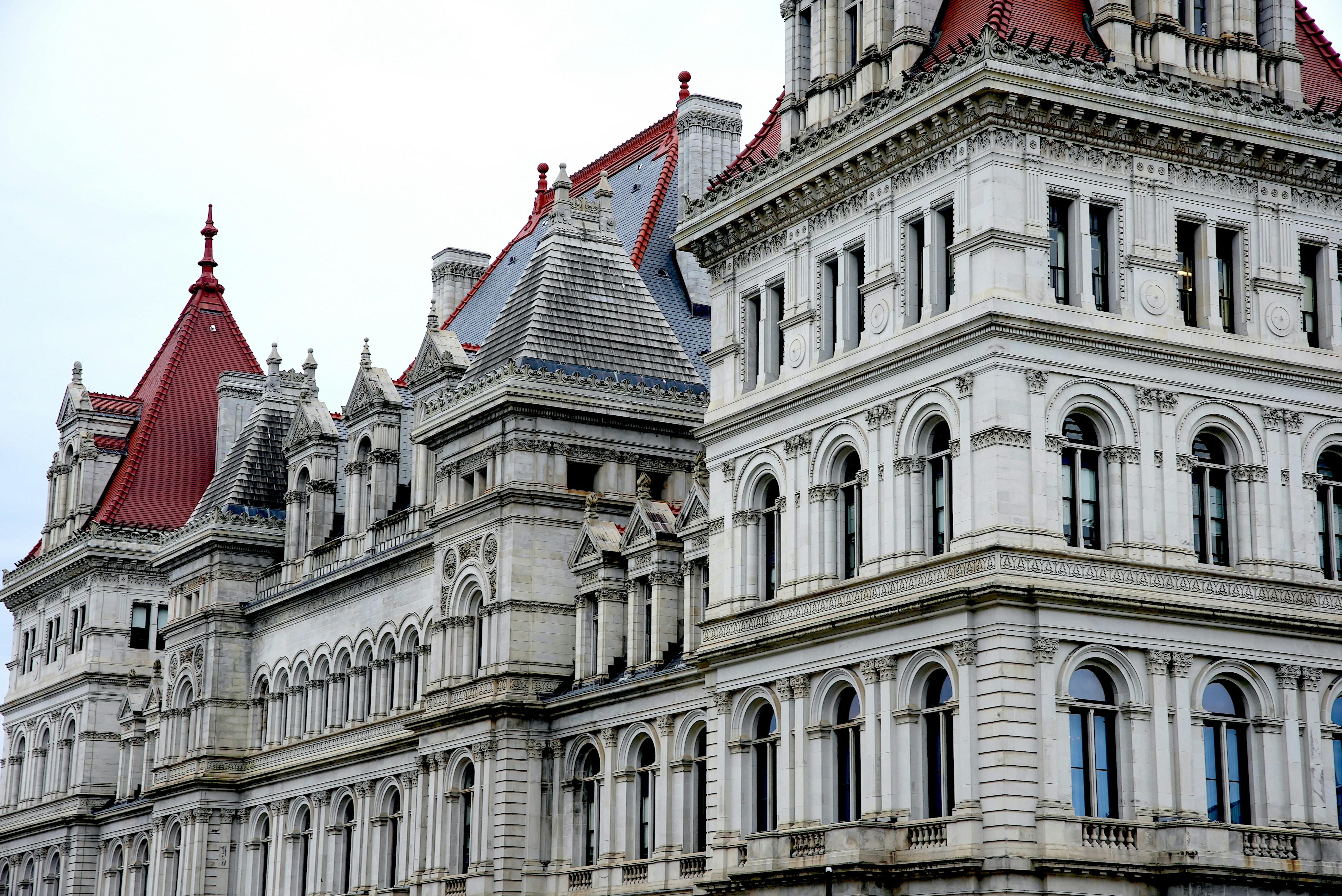 Gothic Facades: A Row of Royal-Toned Architecture