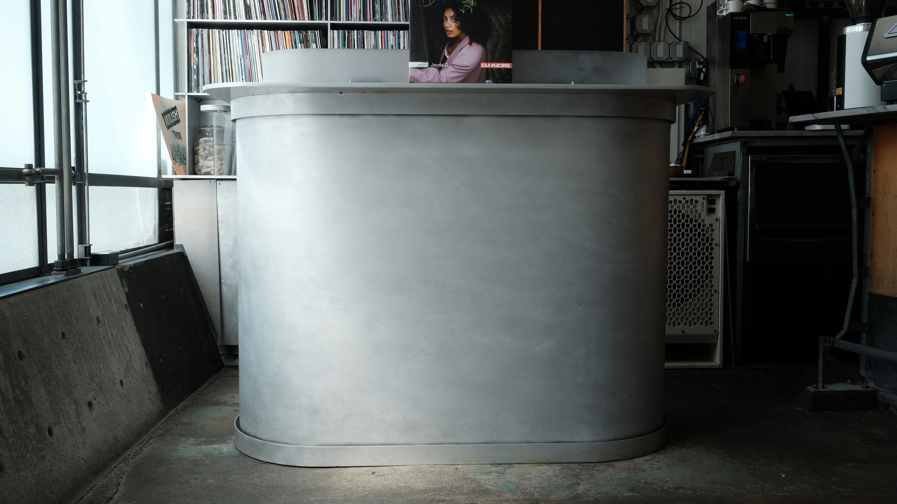 Studio Counter Amid Industrial Quiet