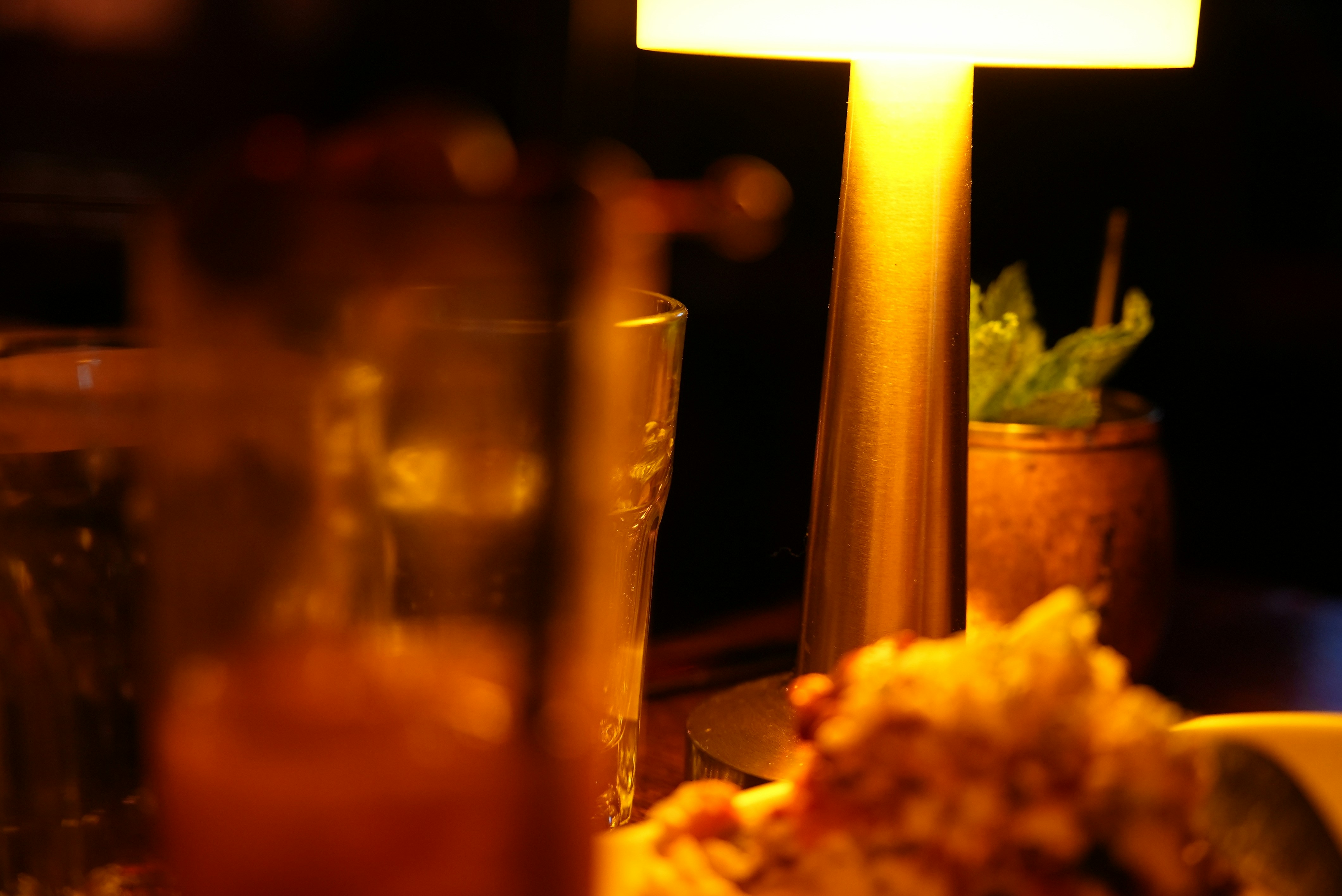 Dim Dining Light: Warm Ambiance Under a Studio Lamp