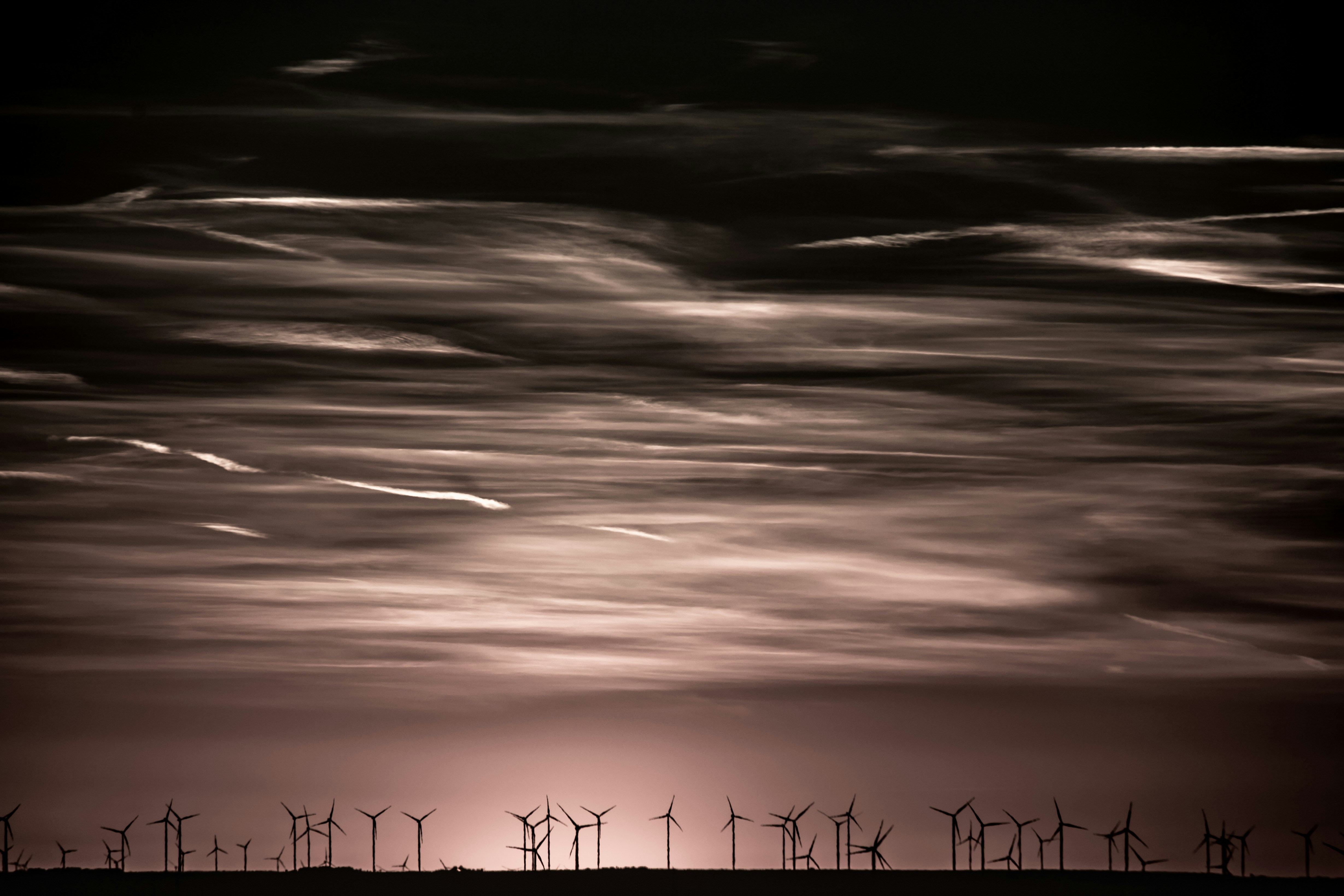 Whispering Wind Turbines at Dusk