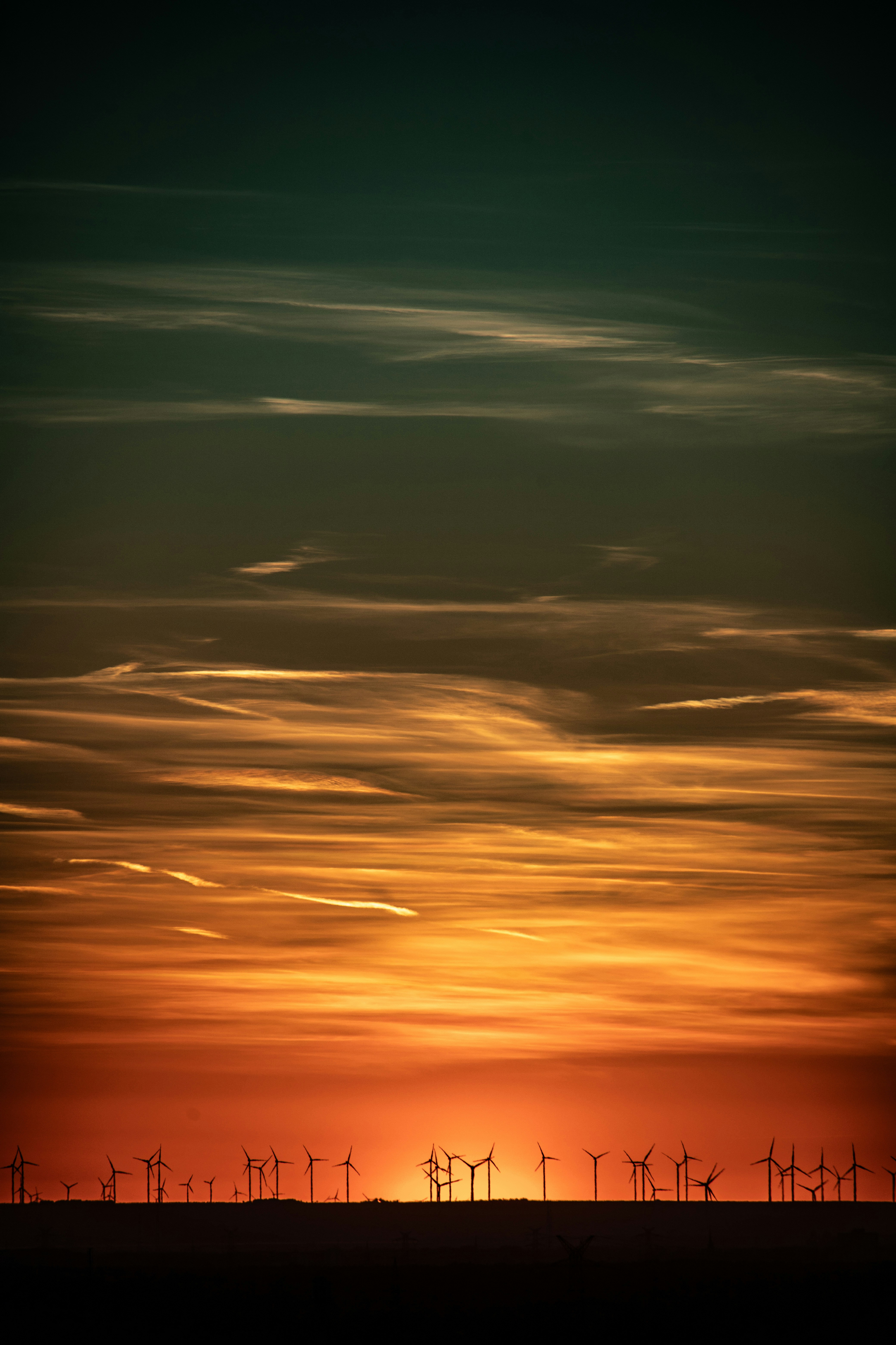 Last Light on the Wind Farm Horizon