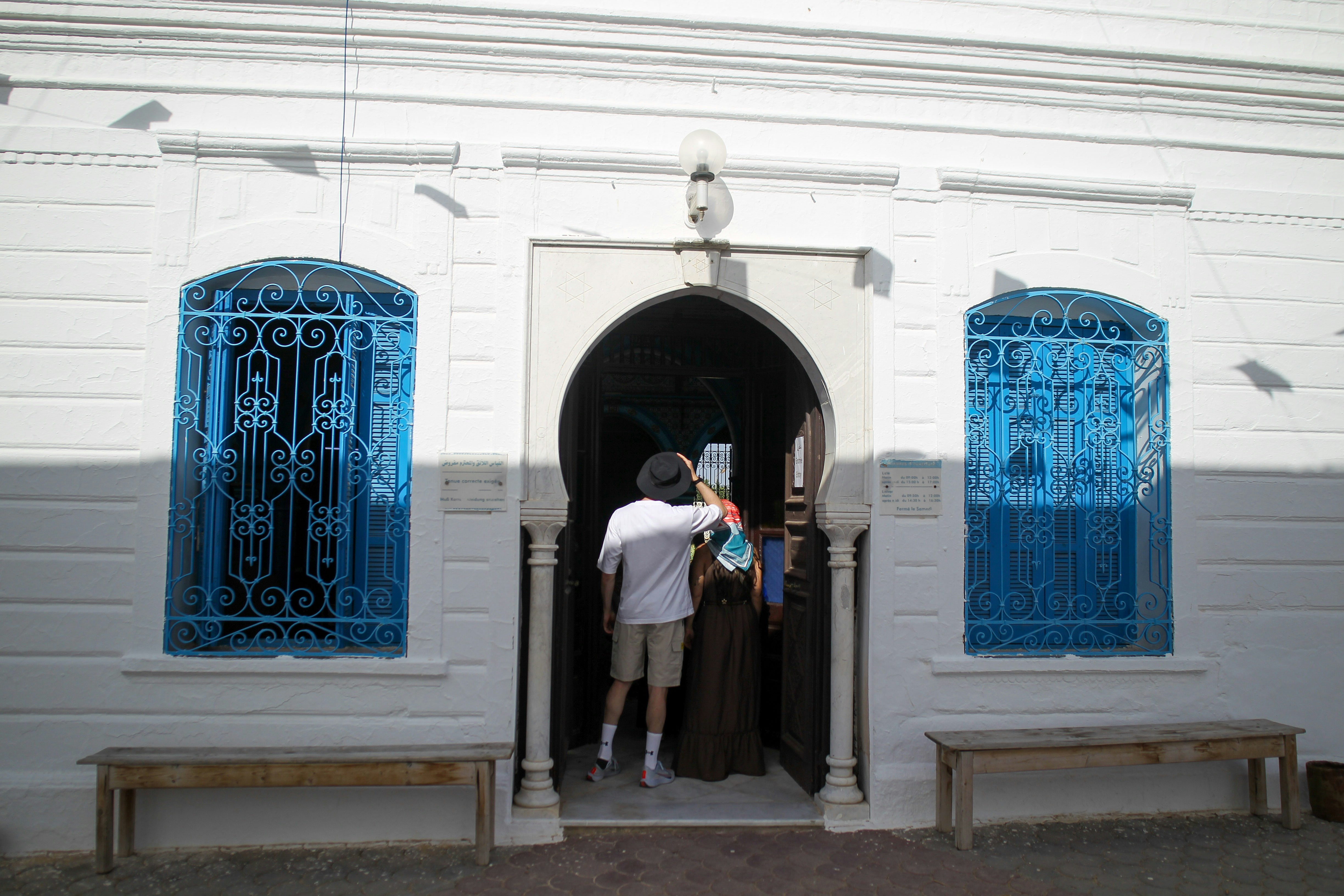Entryway to a Sunlit Courtyard Chapel