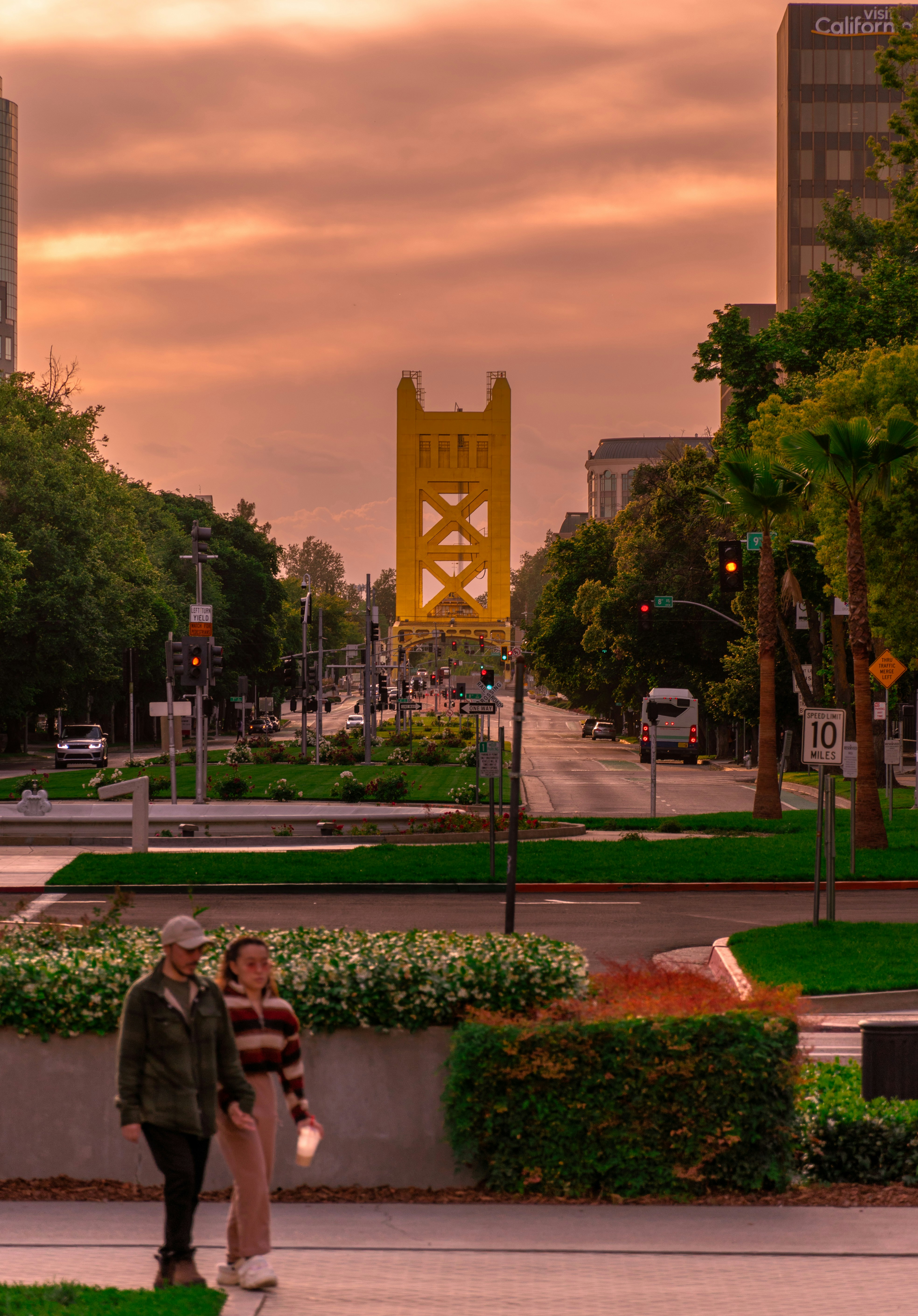 Golden Tower: Morning Light Over the City Gateway