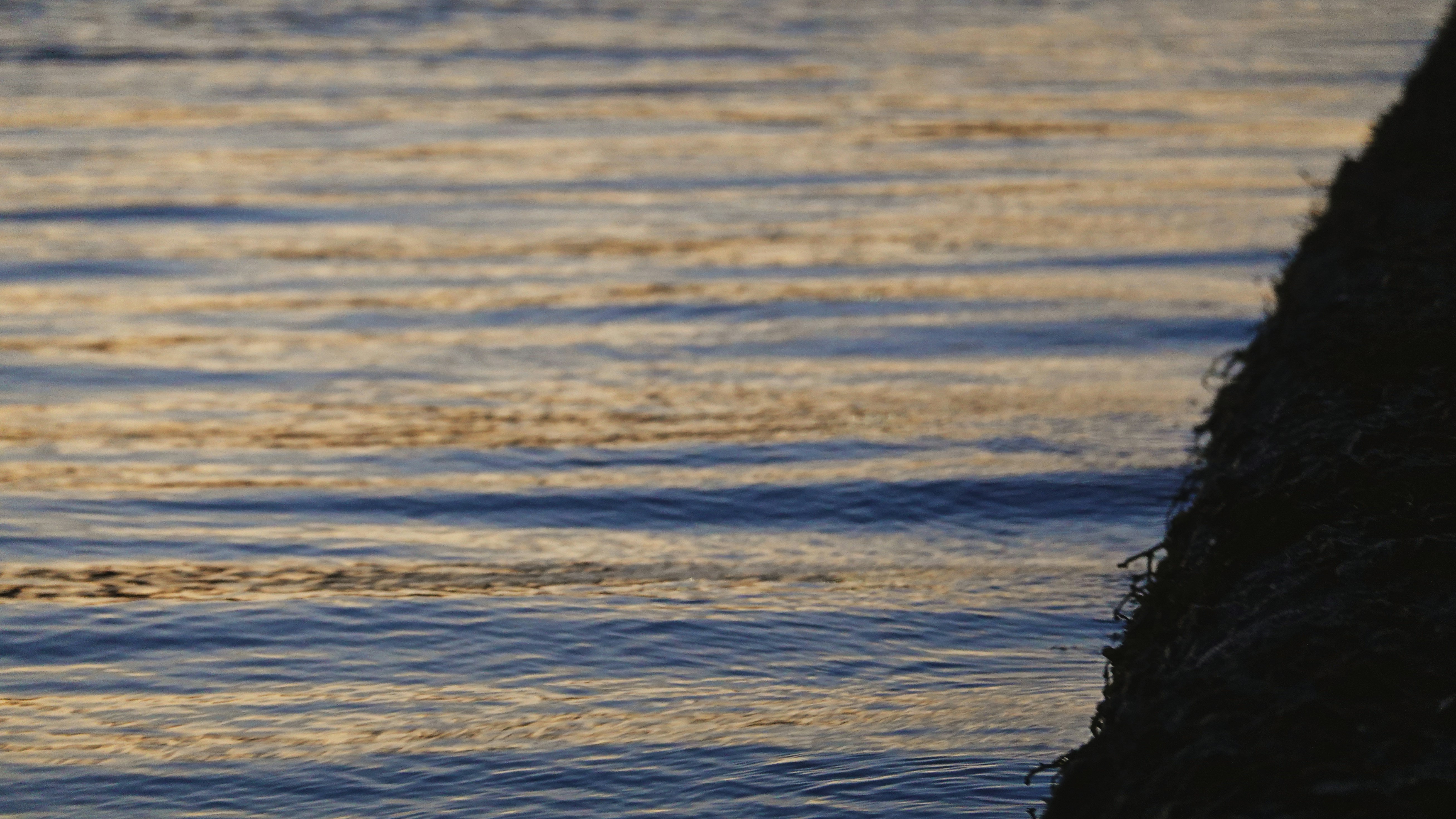 Golden Ripples at Dusk: Water Weave by the Pier
