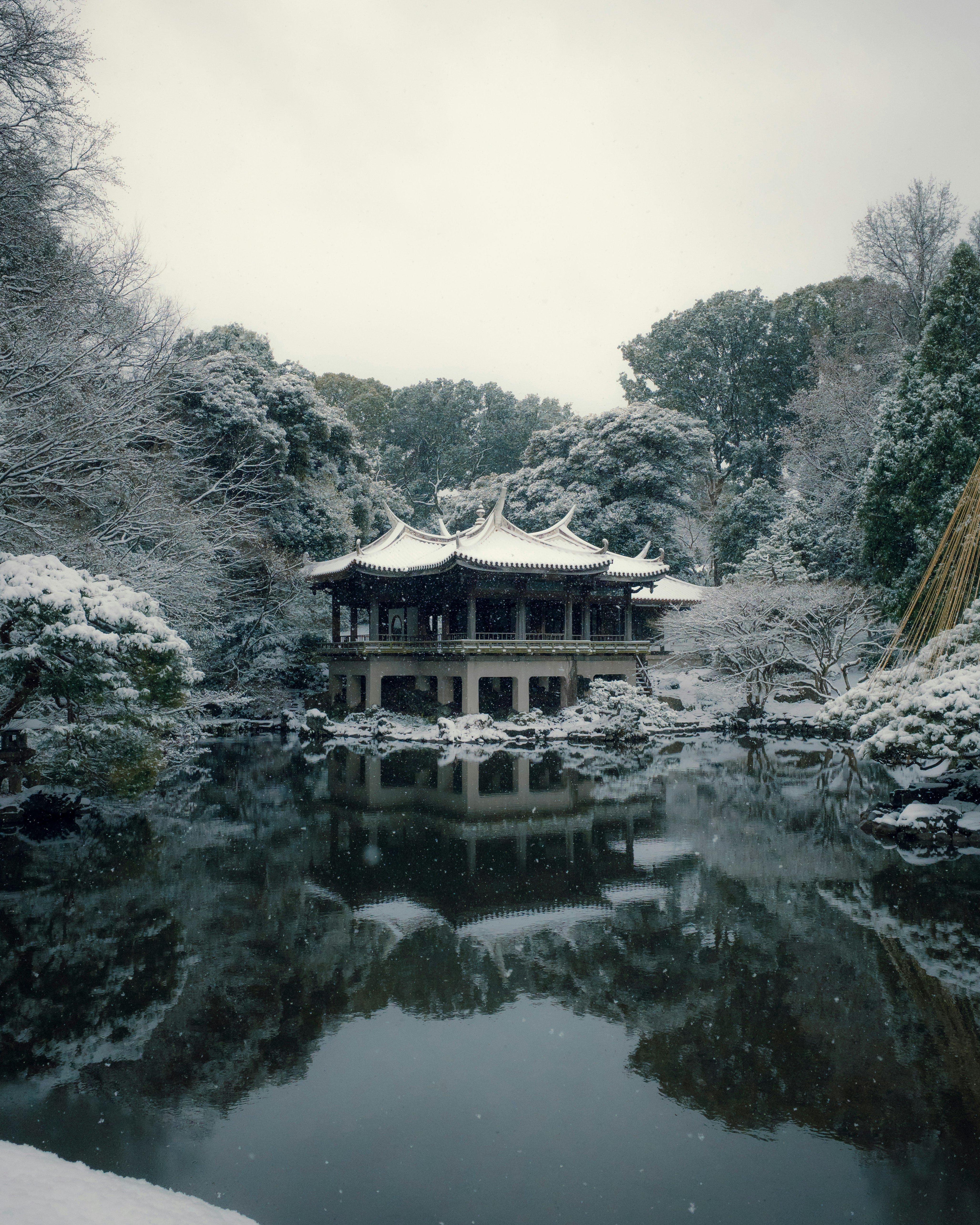 Winter Reflections Over the Pavilion