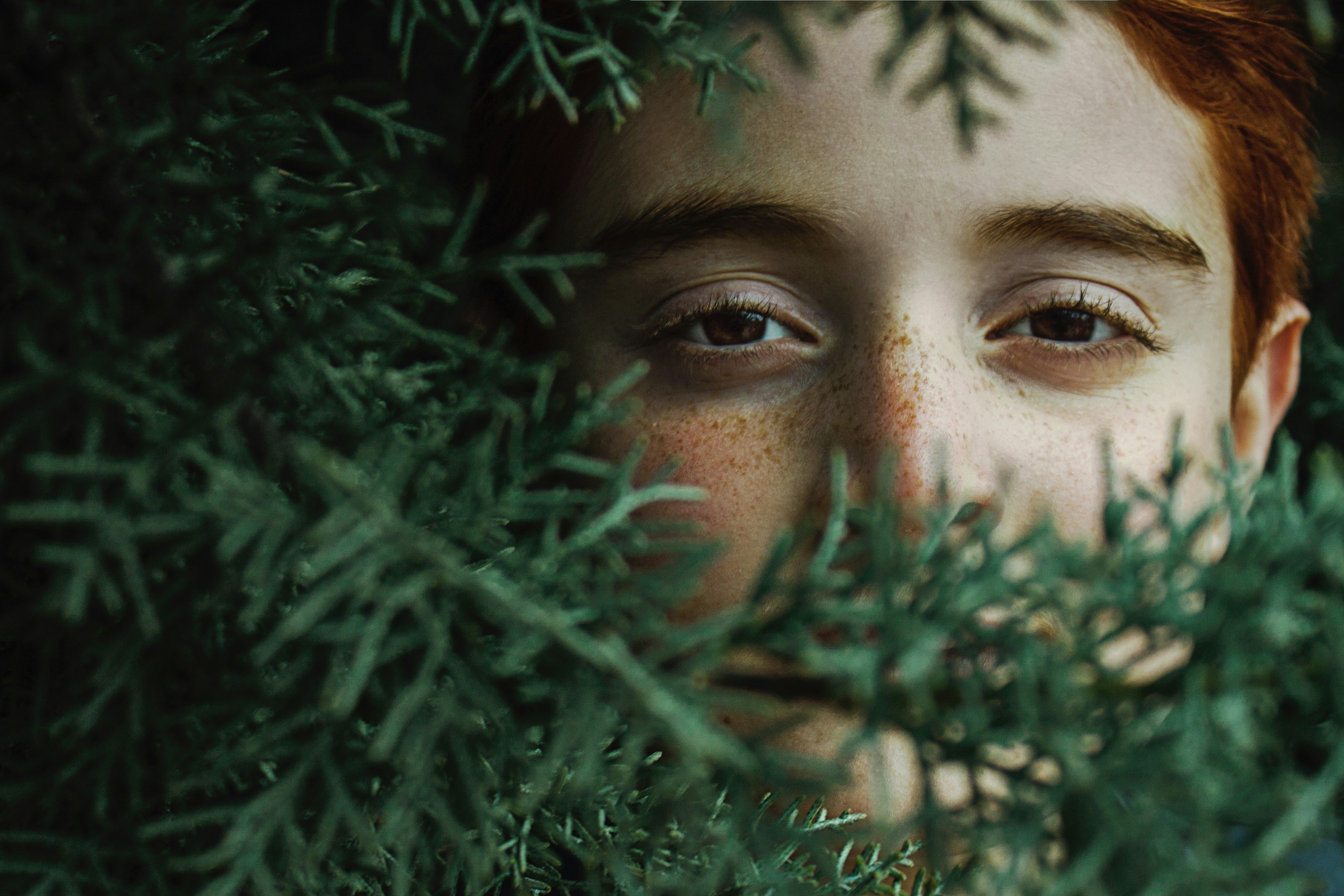 Hidden Gaze: Freckled Quiet in the Green Veil