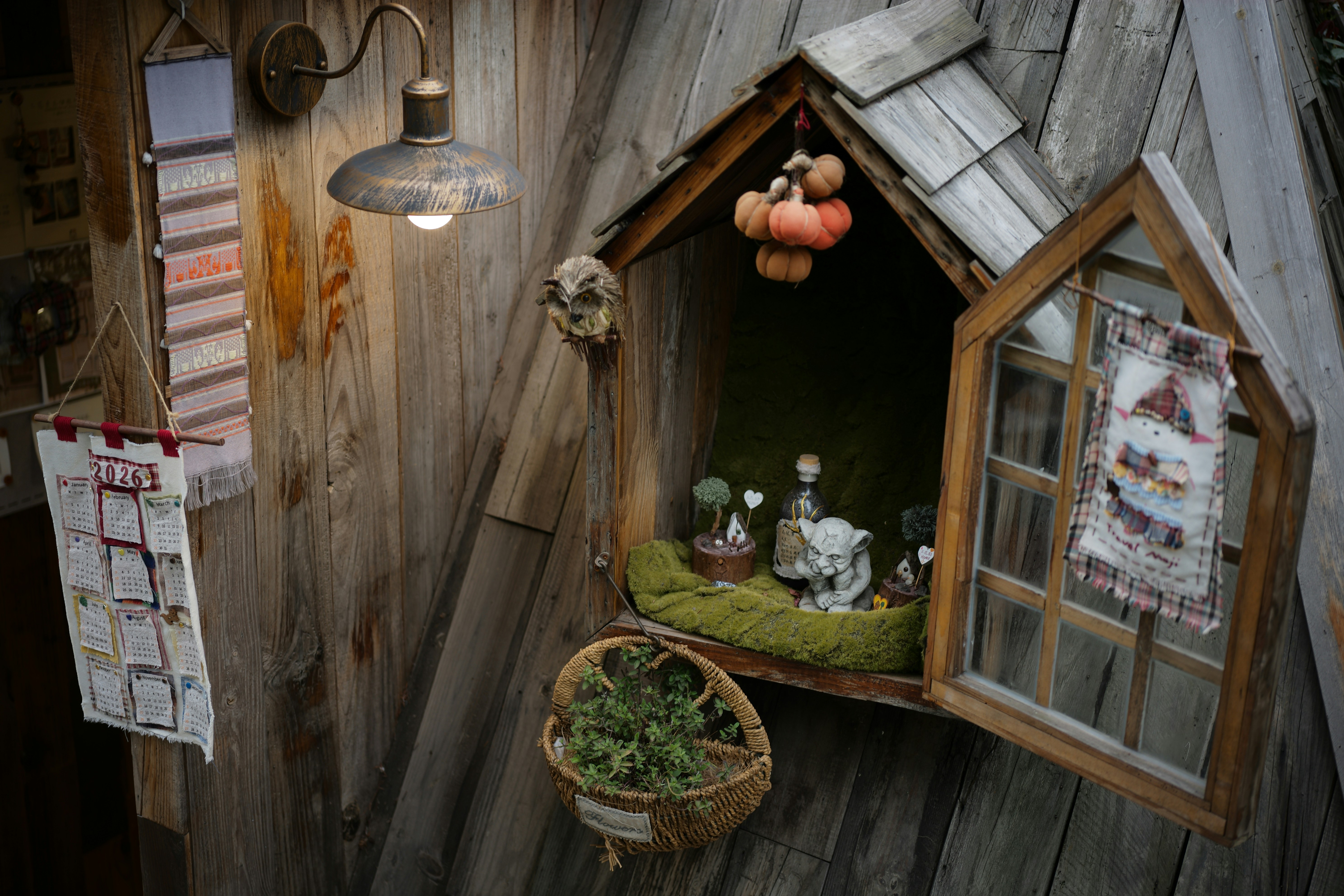 A Rustic Window Garden in a Weathered Wall