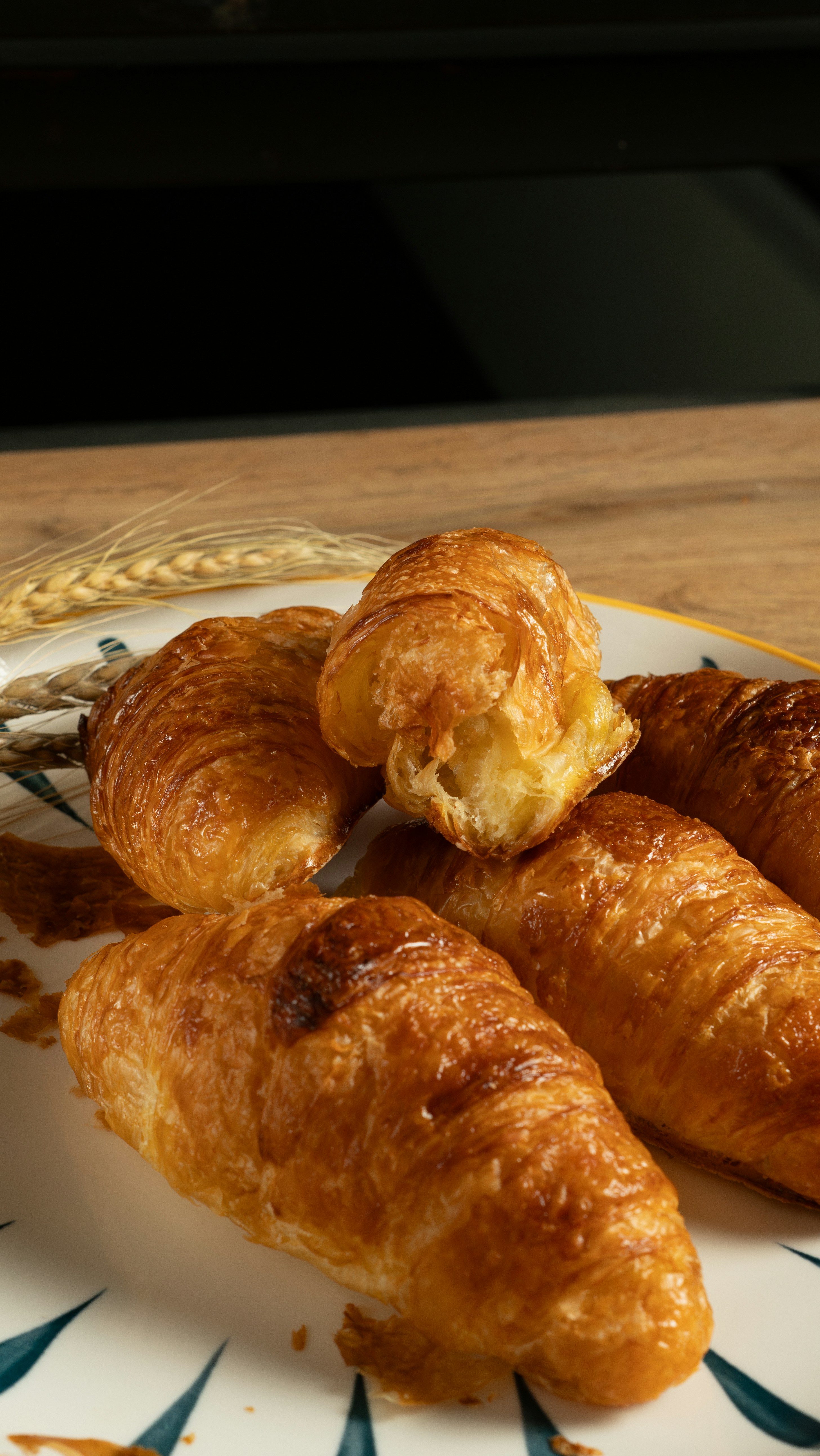 Golden Crescents on a Rustic Plate