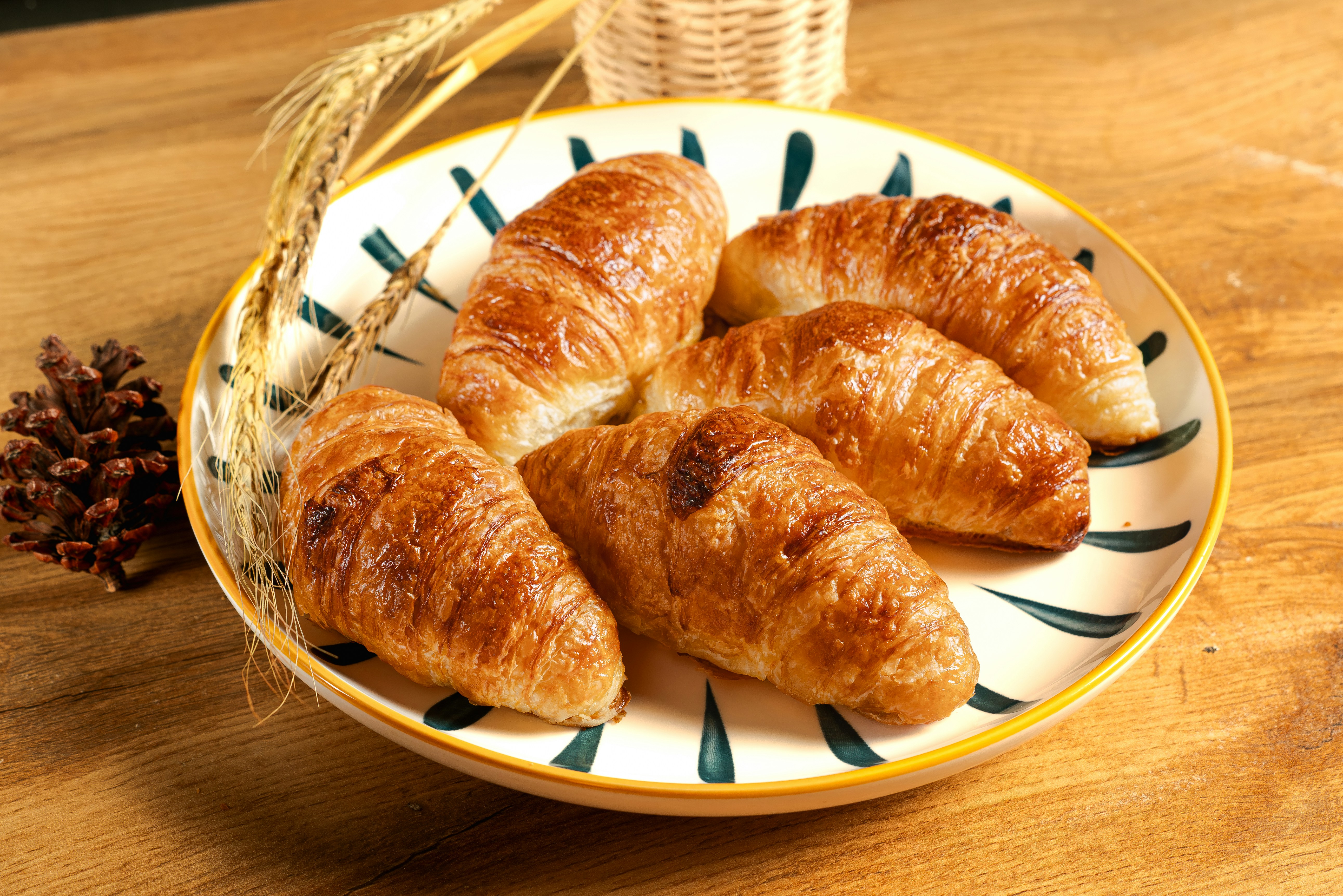 Golden Crescents on a Rustic Plate
