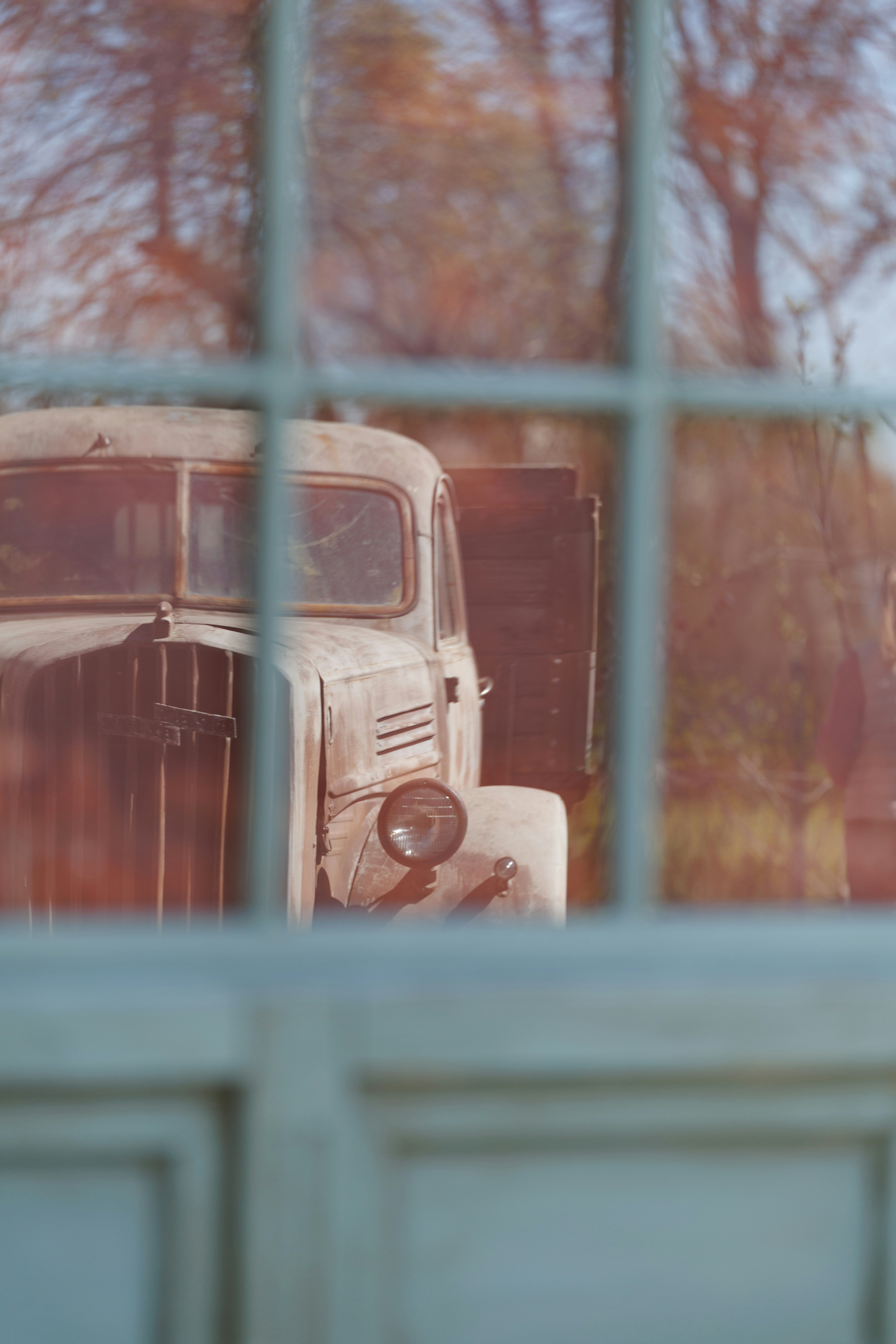 Rusty Truck through a Framed Window
