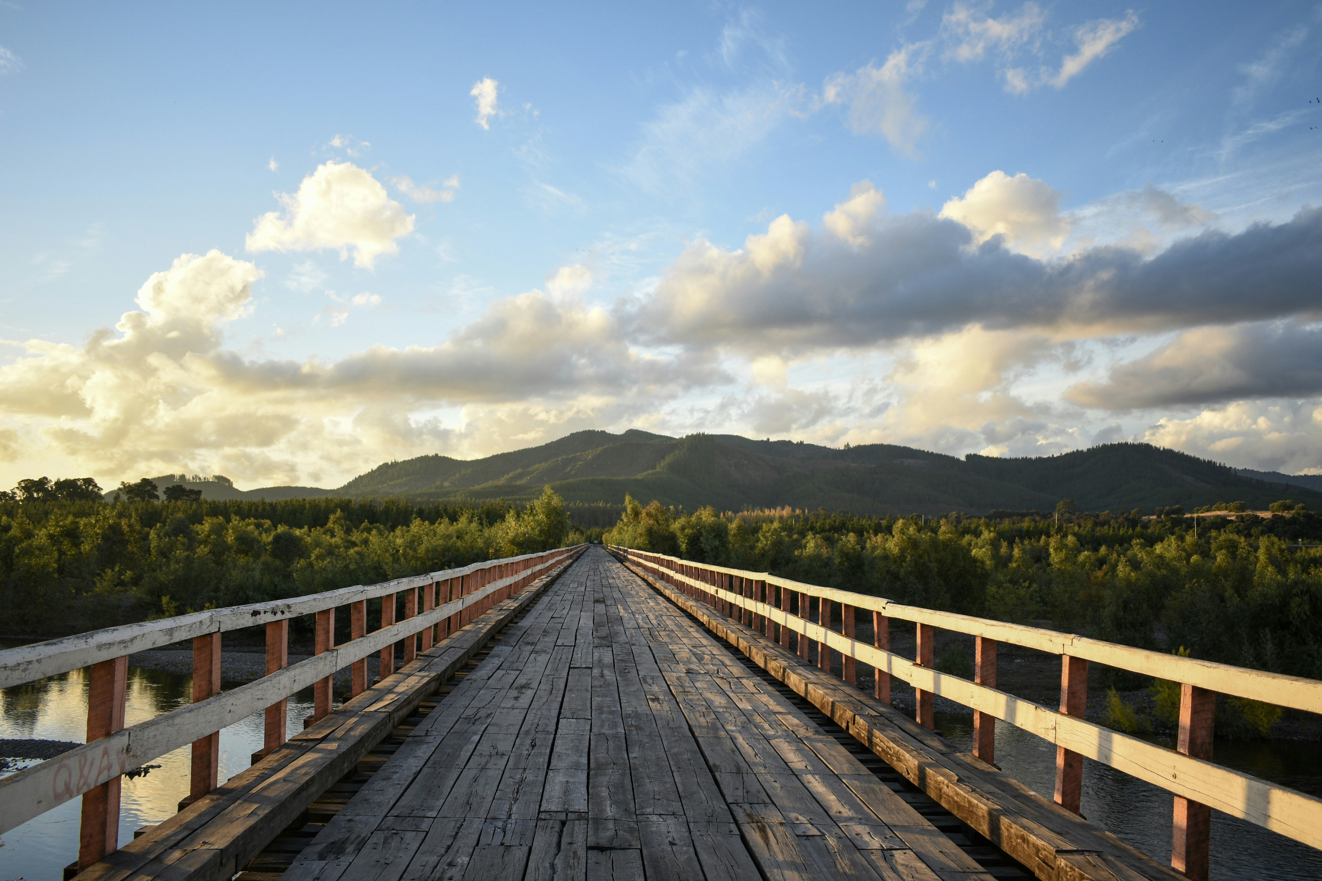 A Weathered Bridge to the Mountain Dawn