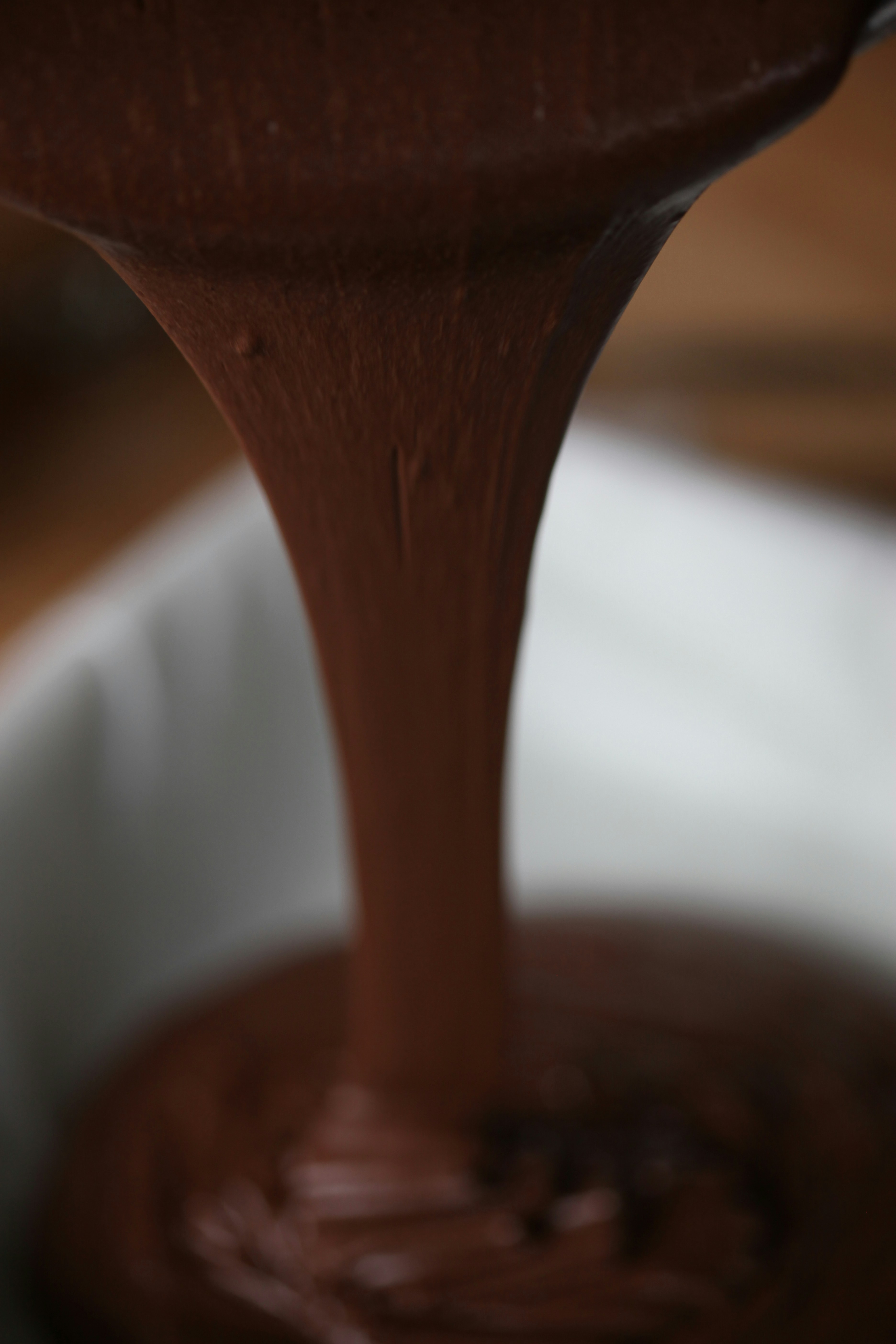 Silky Chocolate Cascade: A Macro Pour Dancing Downward