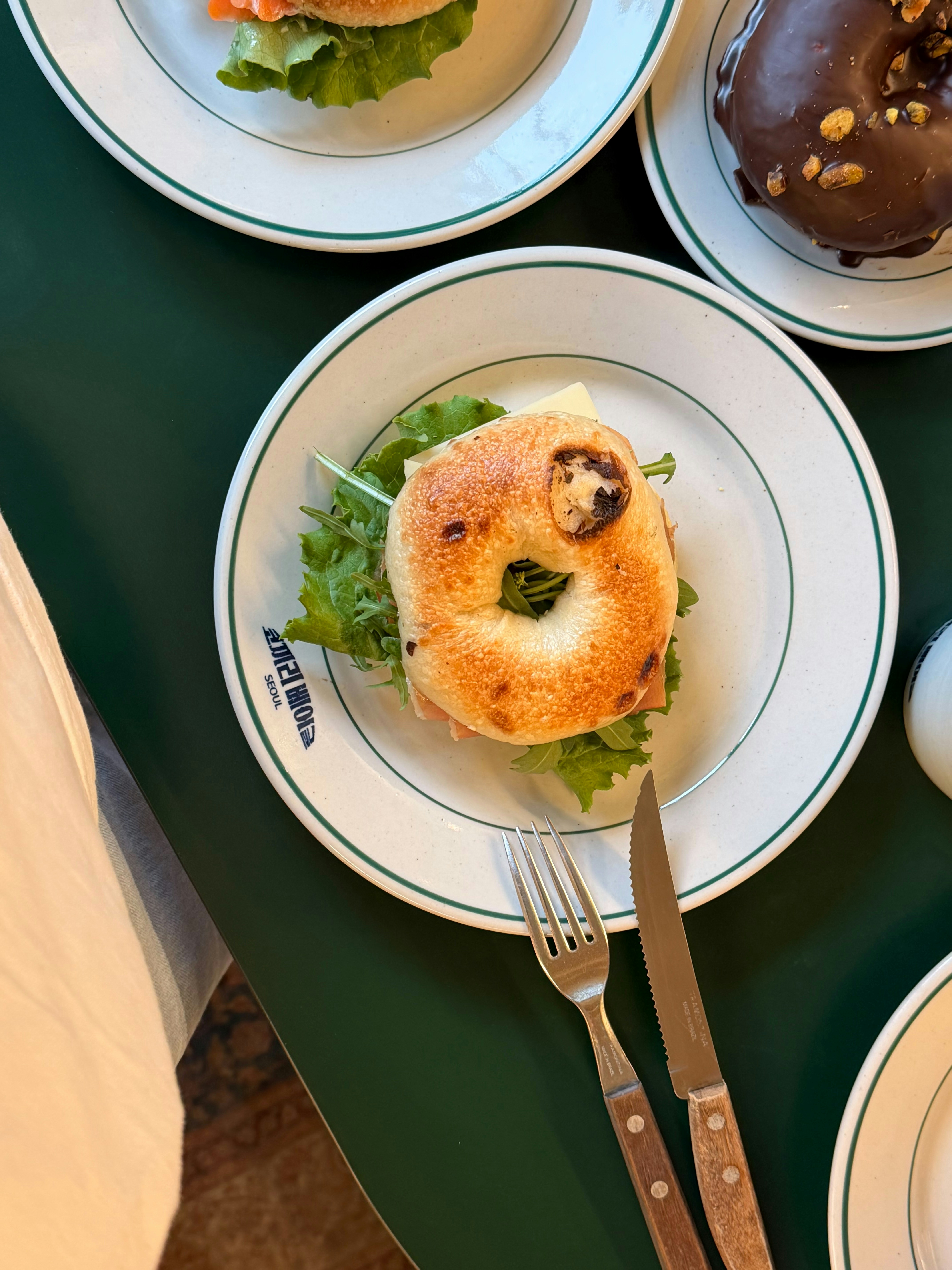 Doughnut Sandwich on a Plate: A Casual Breakfast Moment