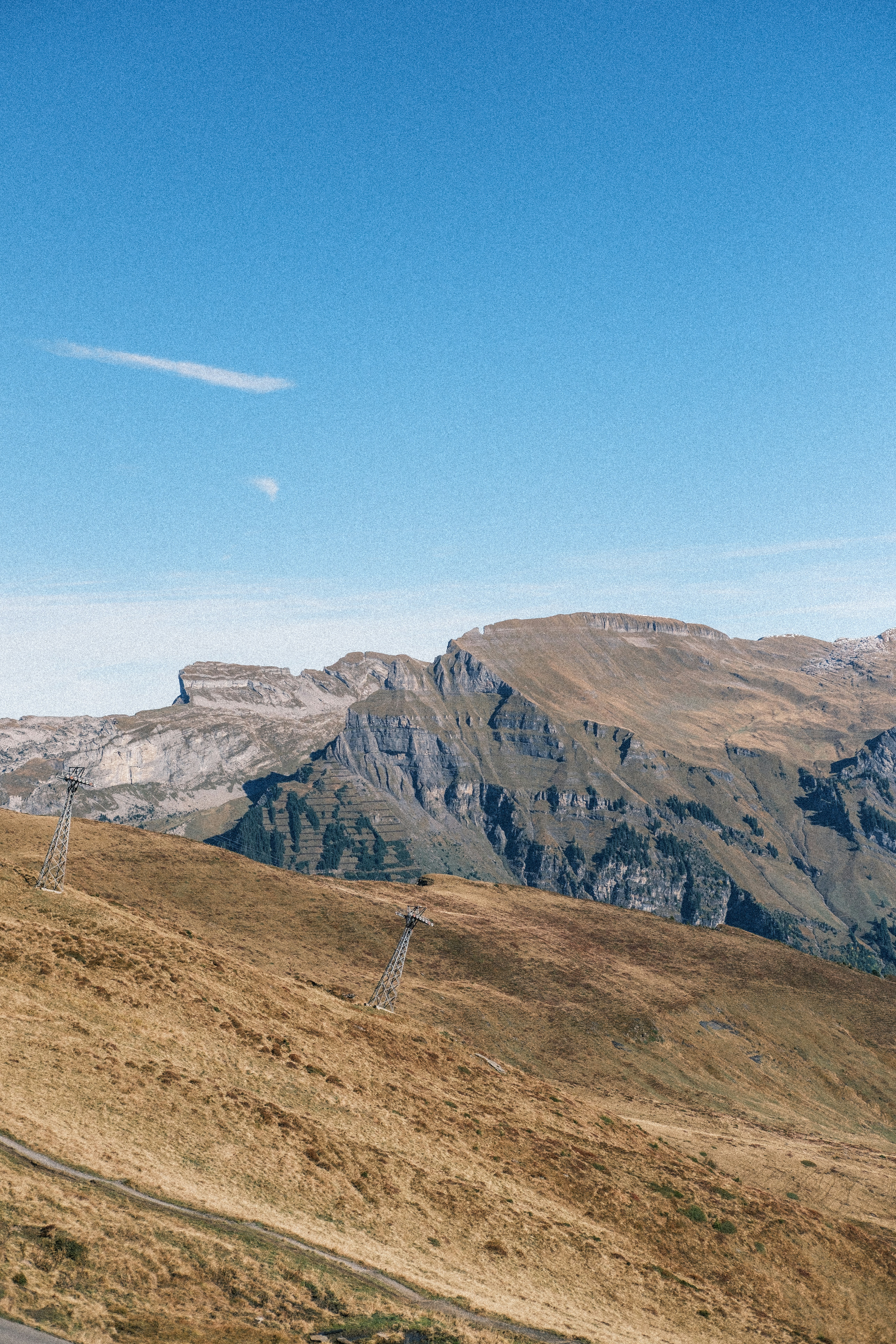 Mountain Ridge Under a Clear Blue Vastness