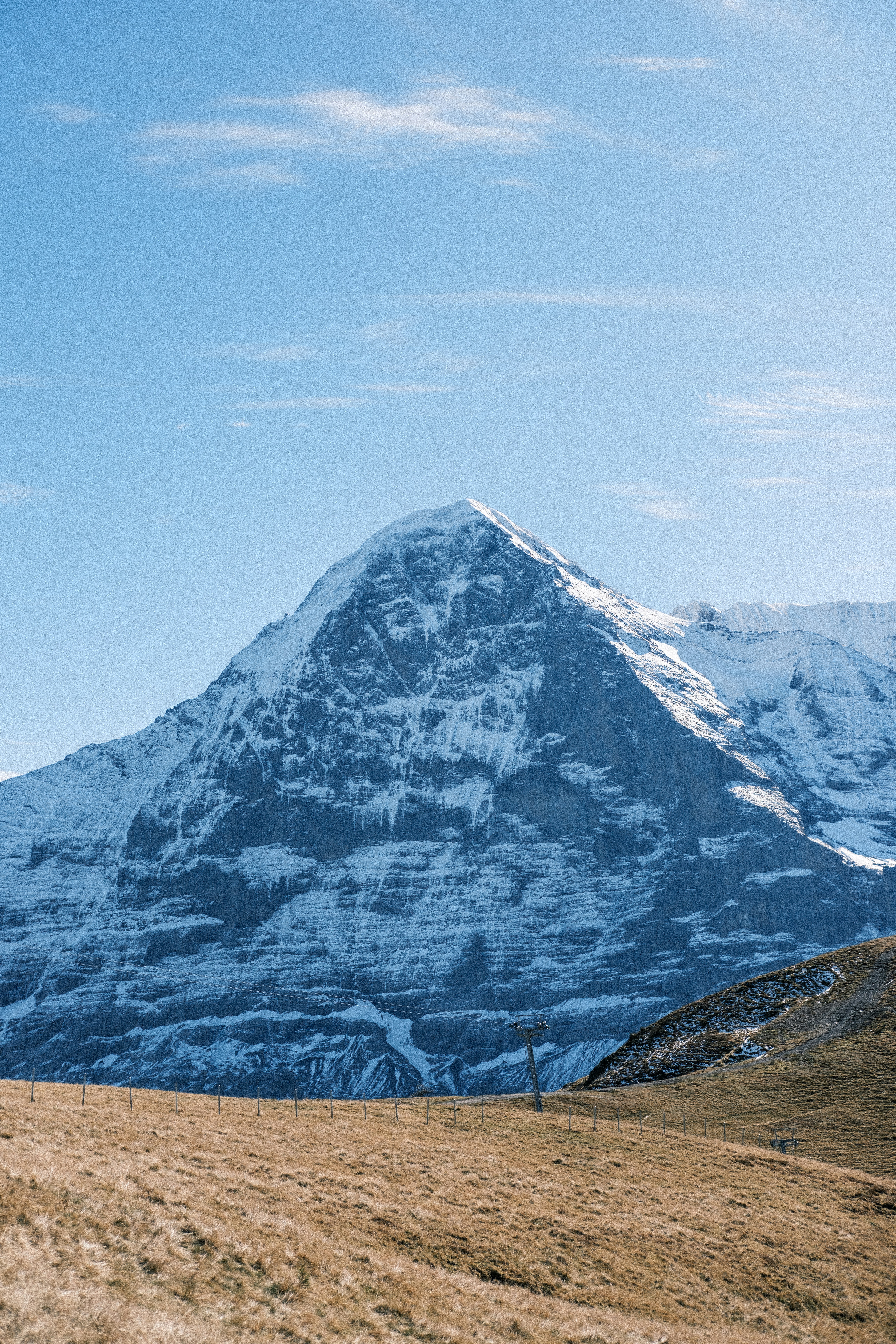 Snowbound Peak under a Clear Blue Sky