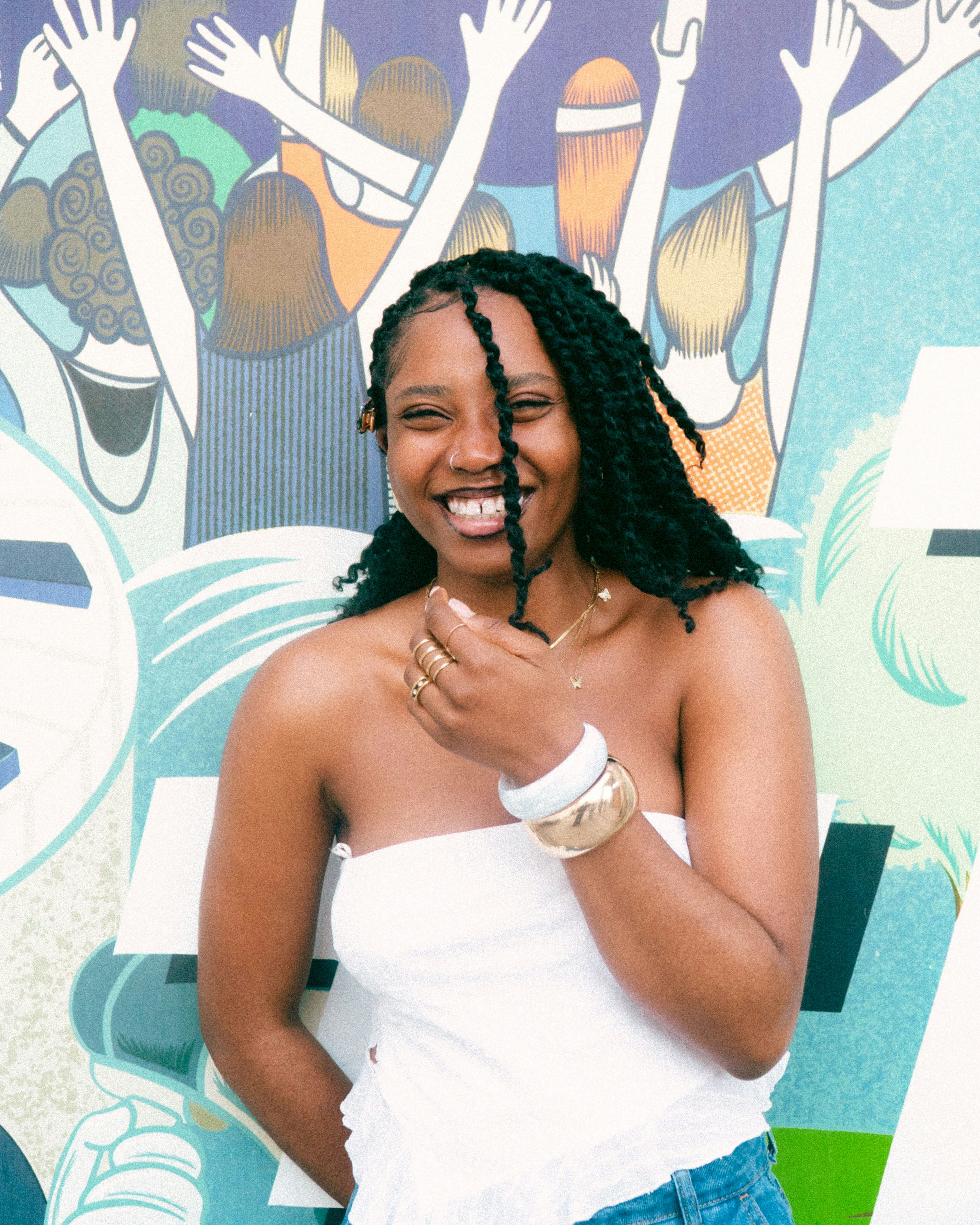 Portrait of a Bright Moment in Front of a Mural