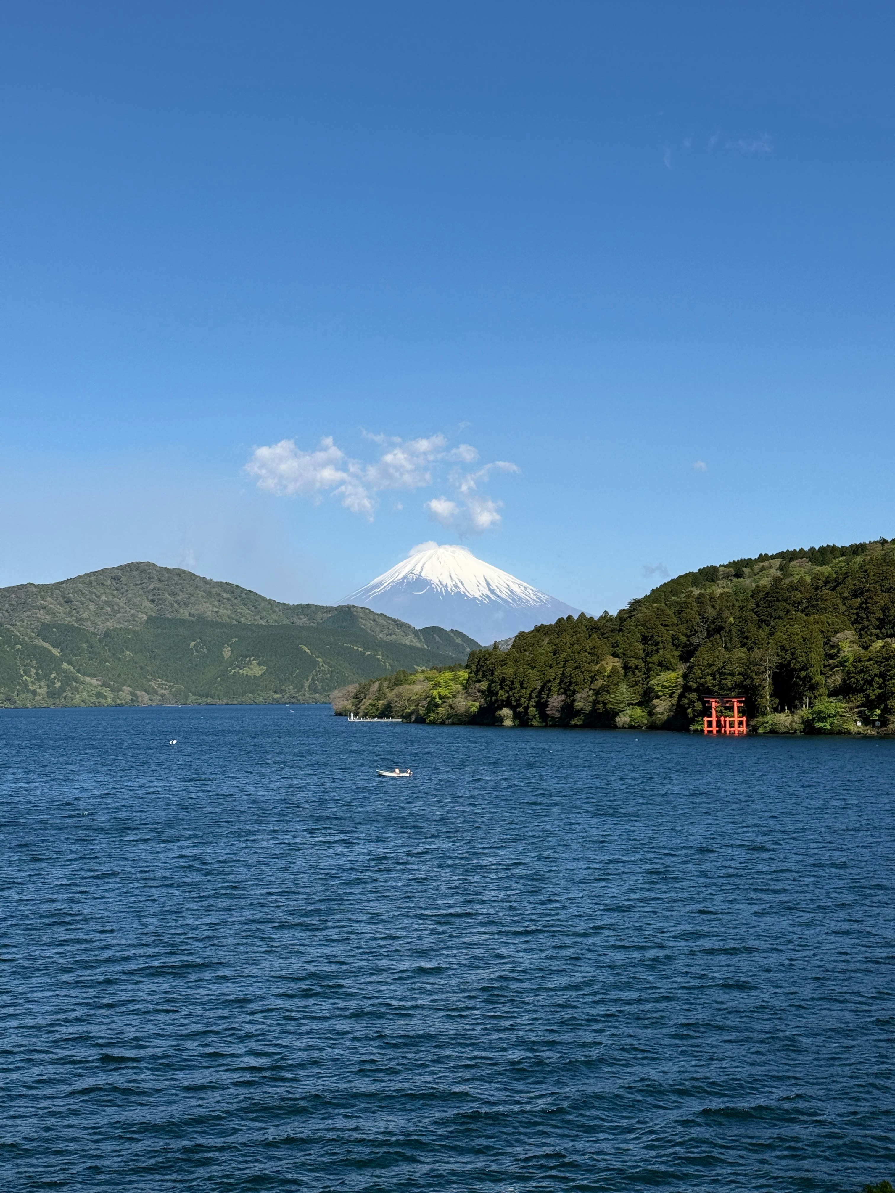 Snow-Capped Peak Over Quiet Blue Waters