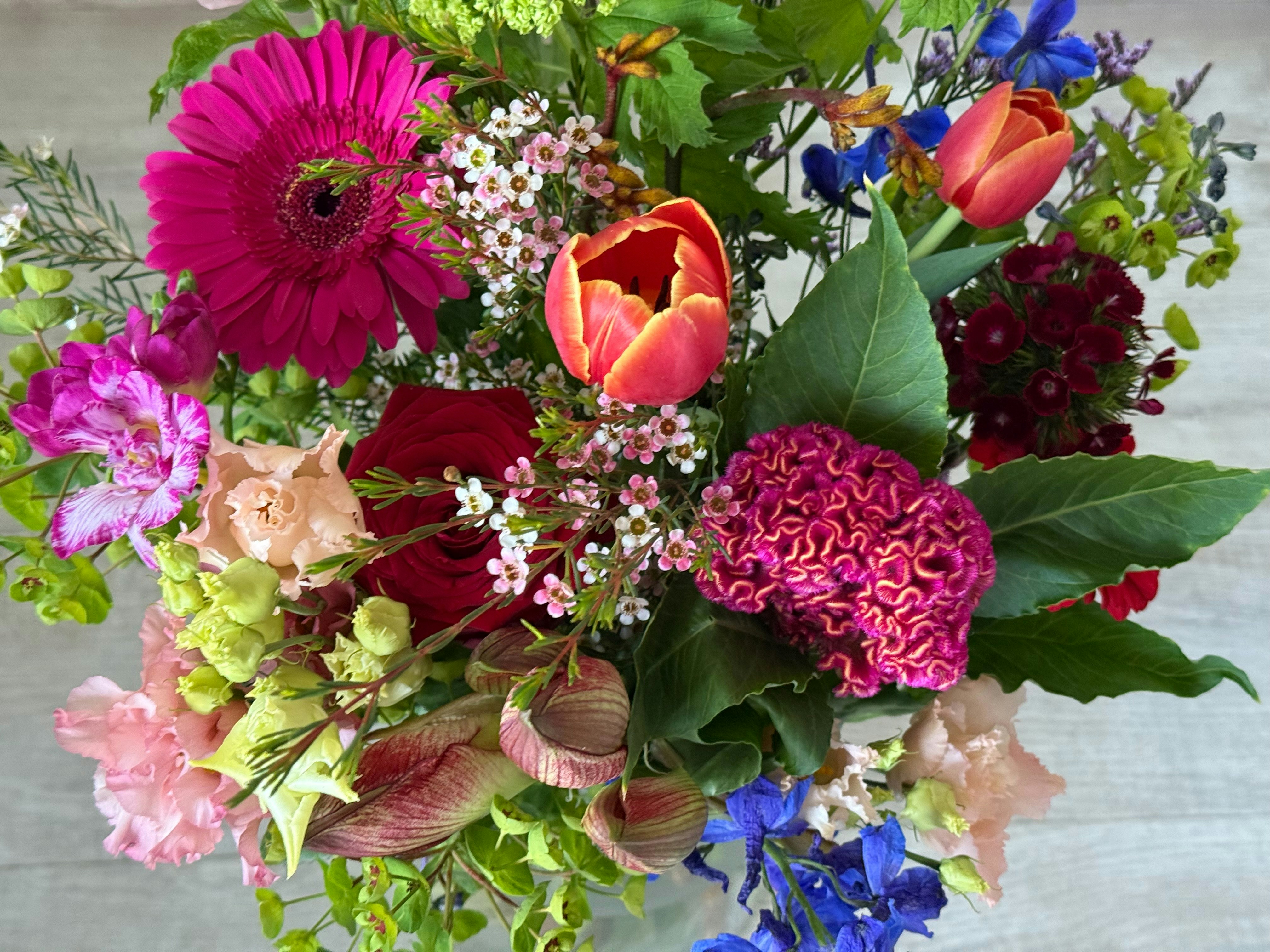 Bouquet Burst: A Colorful Tapestry of Petals and Foliage