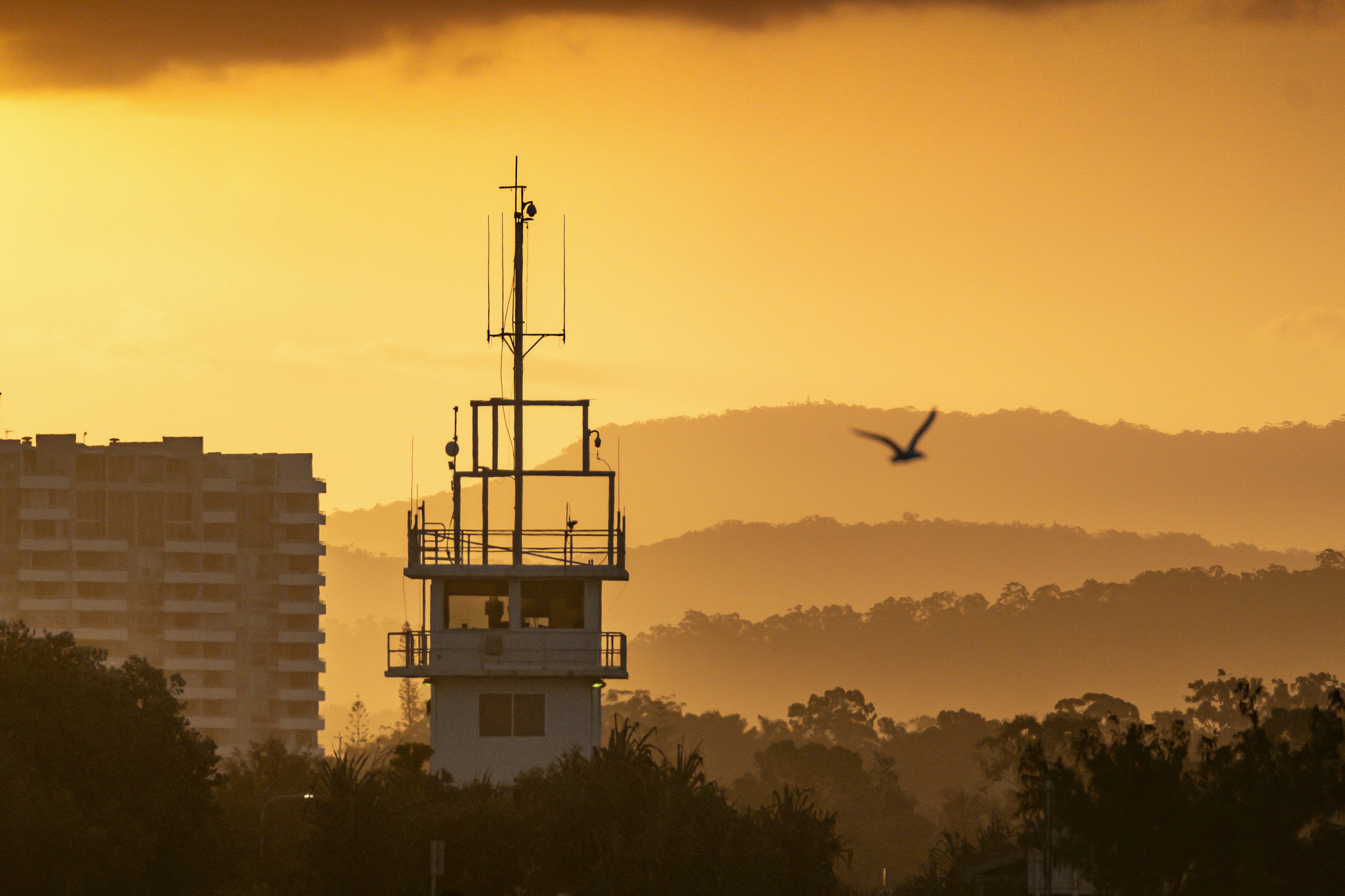 Silhouette Lighthouse at Golden Hour