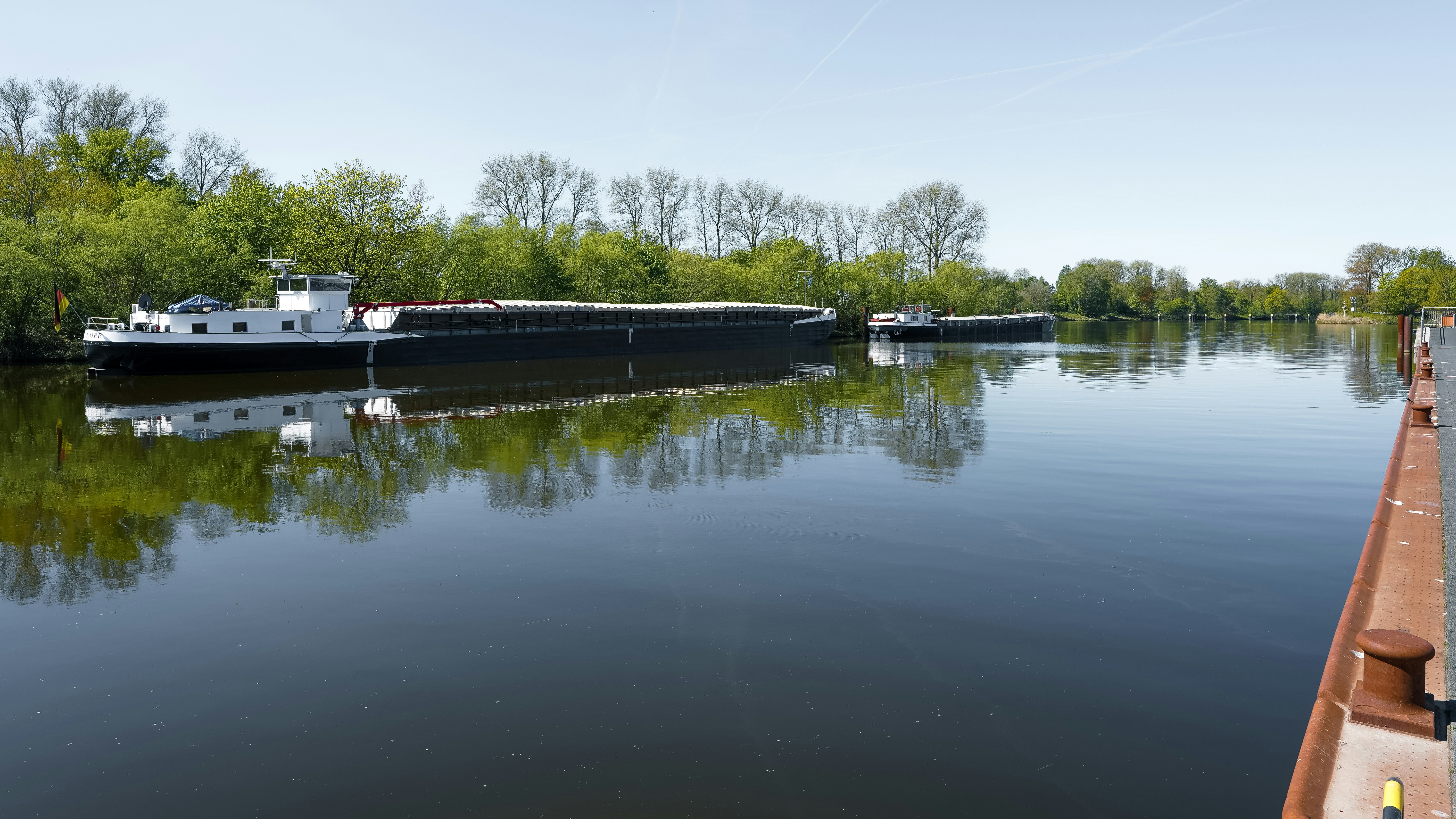 Whispering Barges on a Calm River