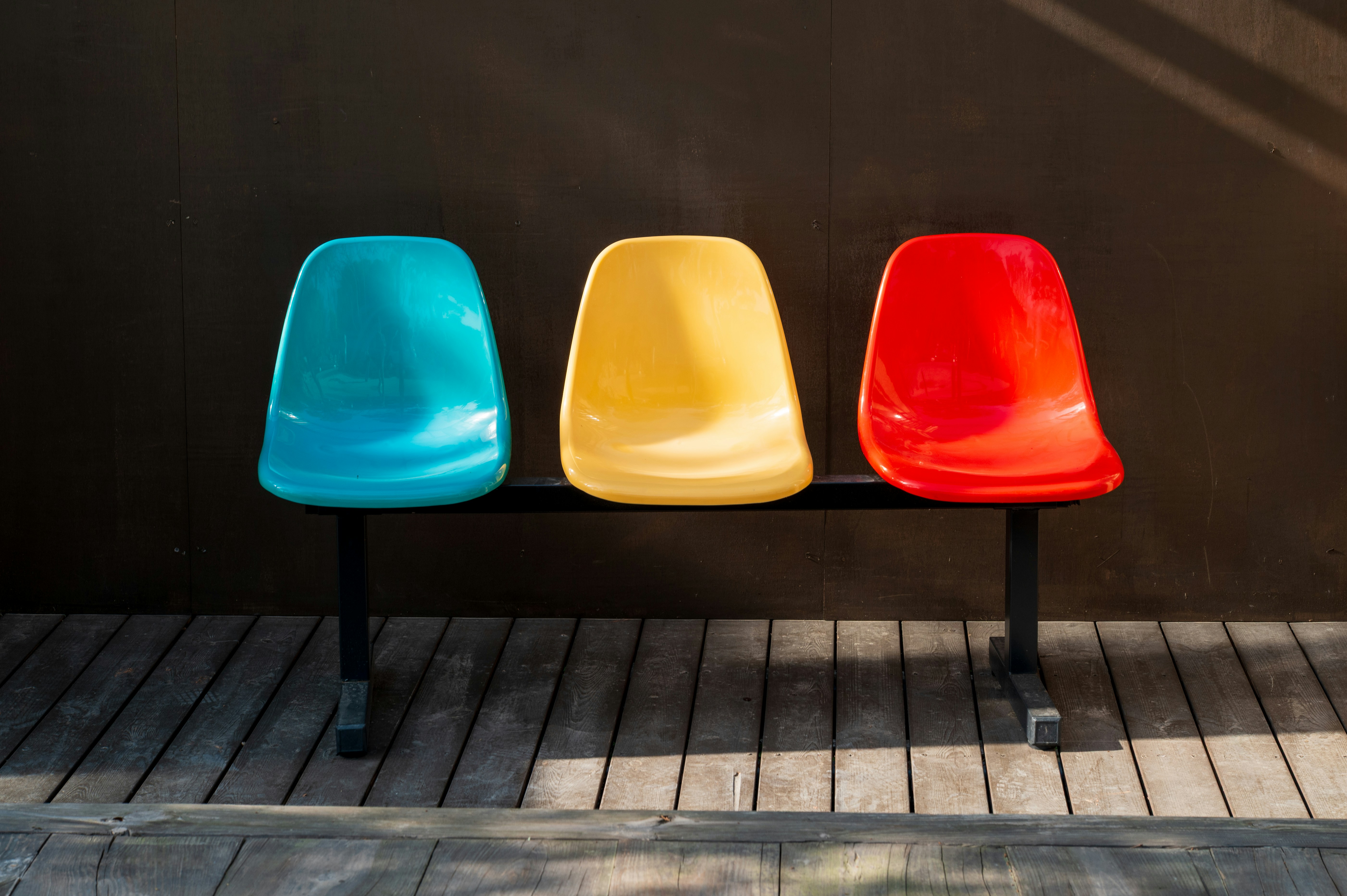 Three Chromatic Seats under Dappled Light