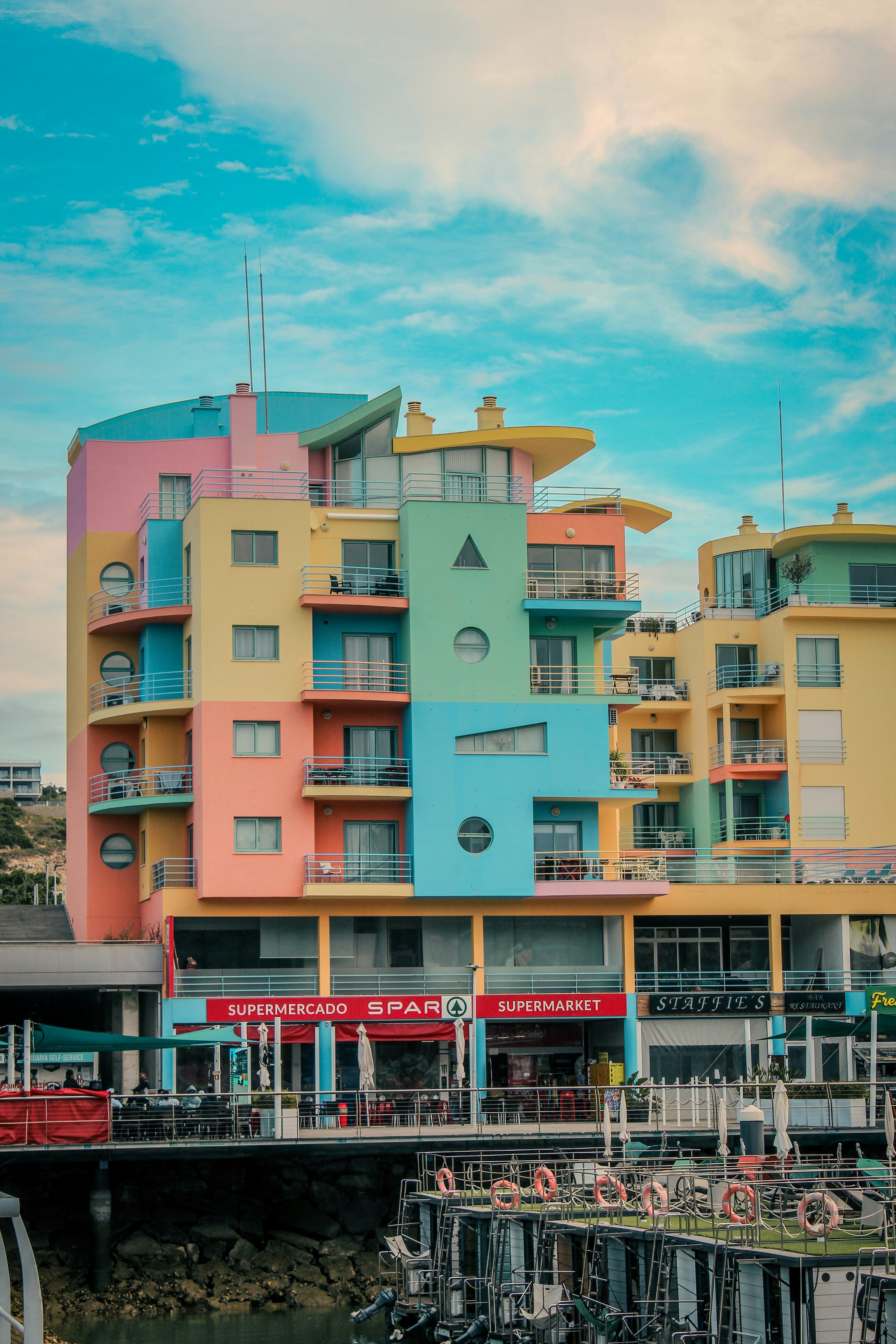 Candy-Colored Blocks by the Marina