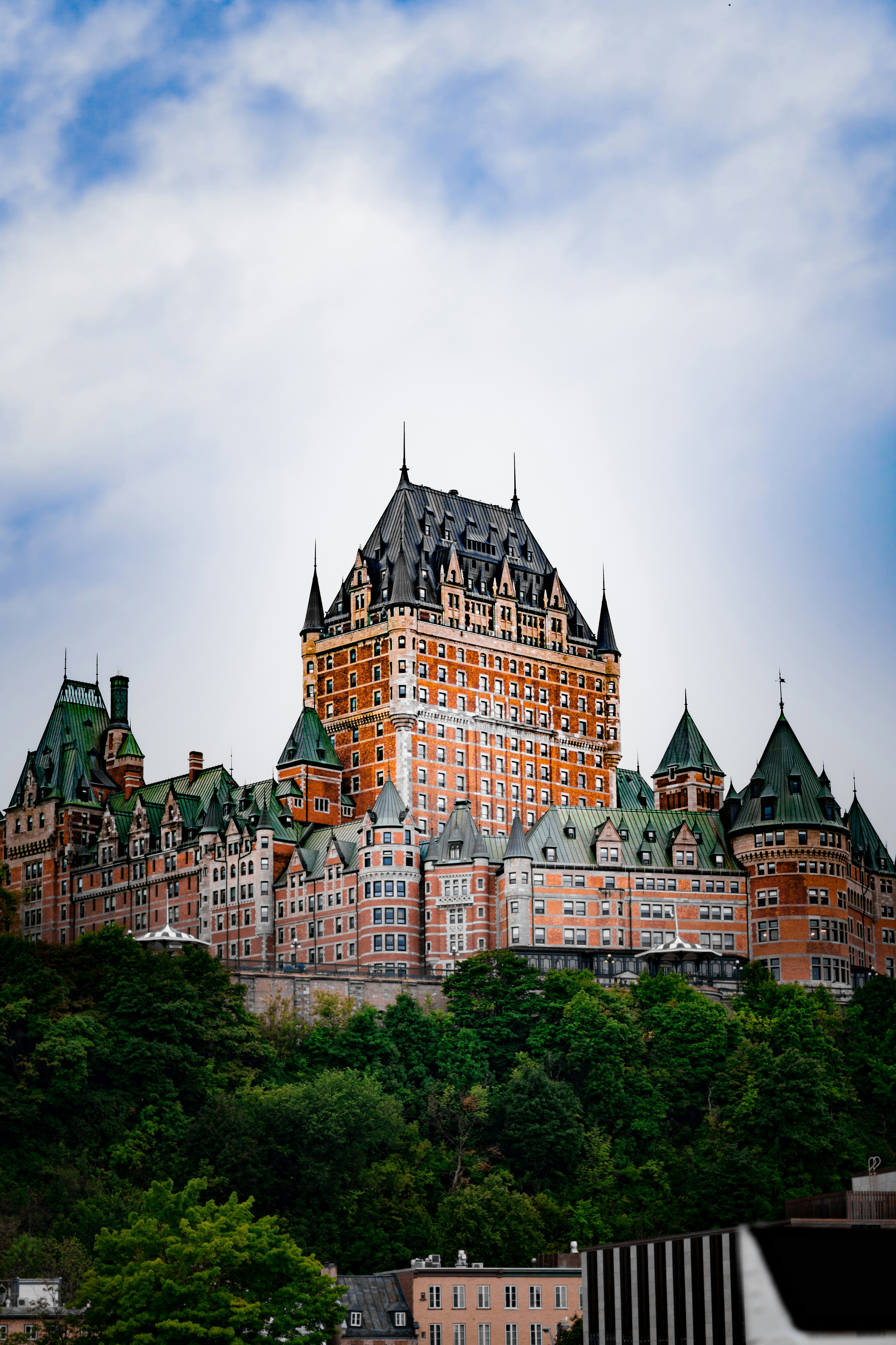 Fairytale Fortress Rising from the Green Clad Cliff
