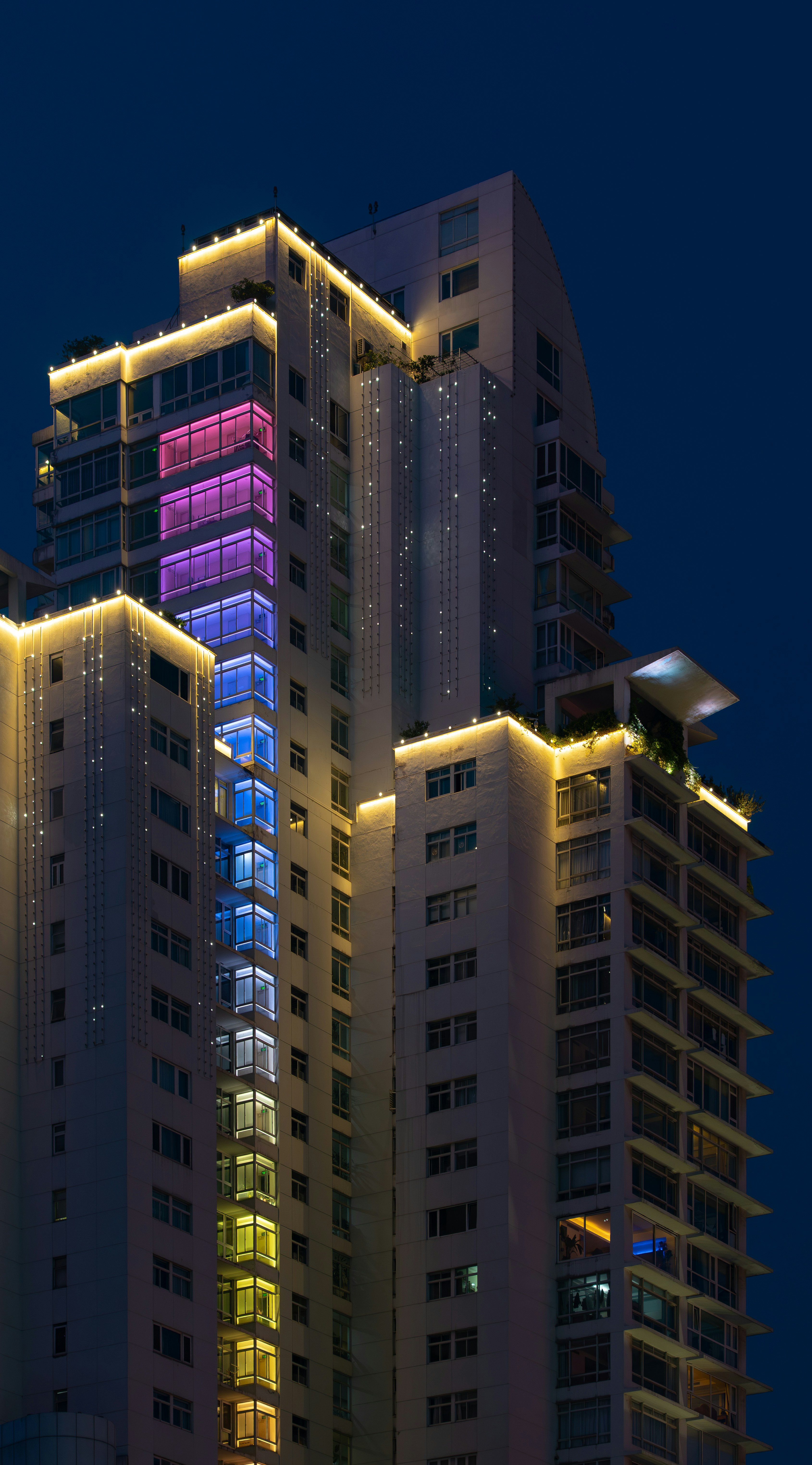 Neon Cascade: A Skyward Dance of City Lights