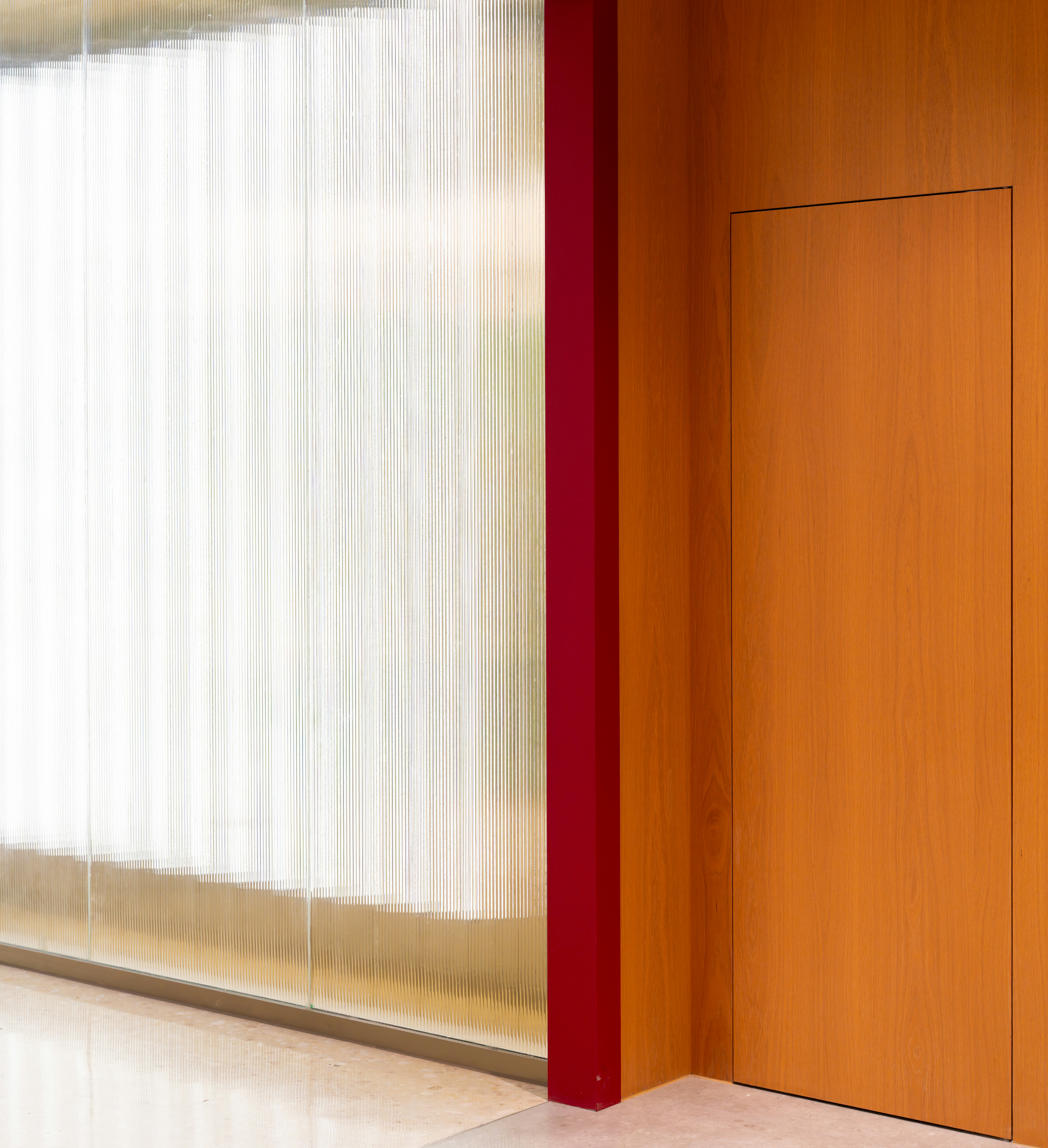 Warm doorway in a minimalist interior