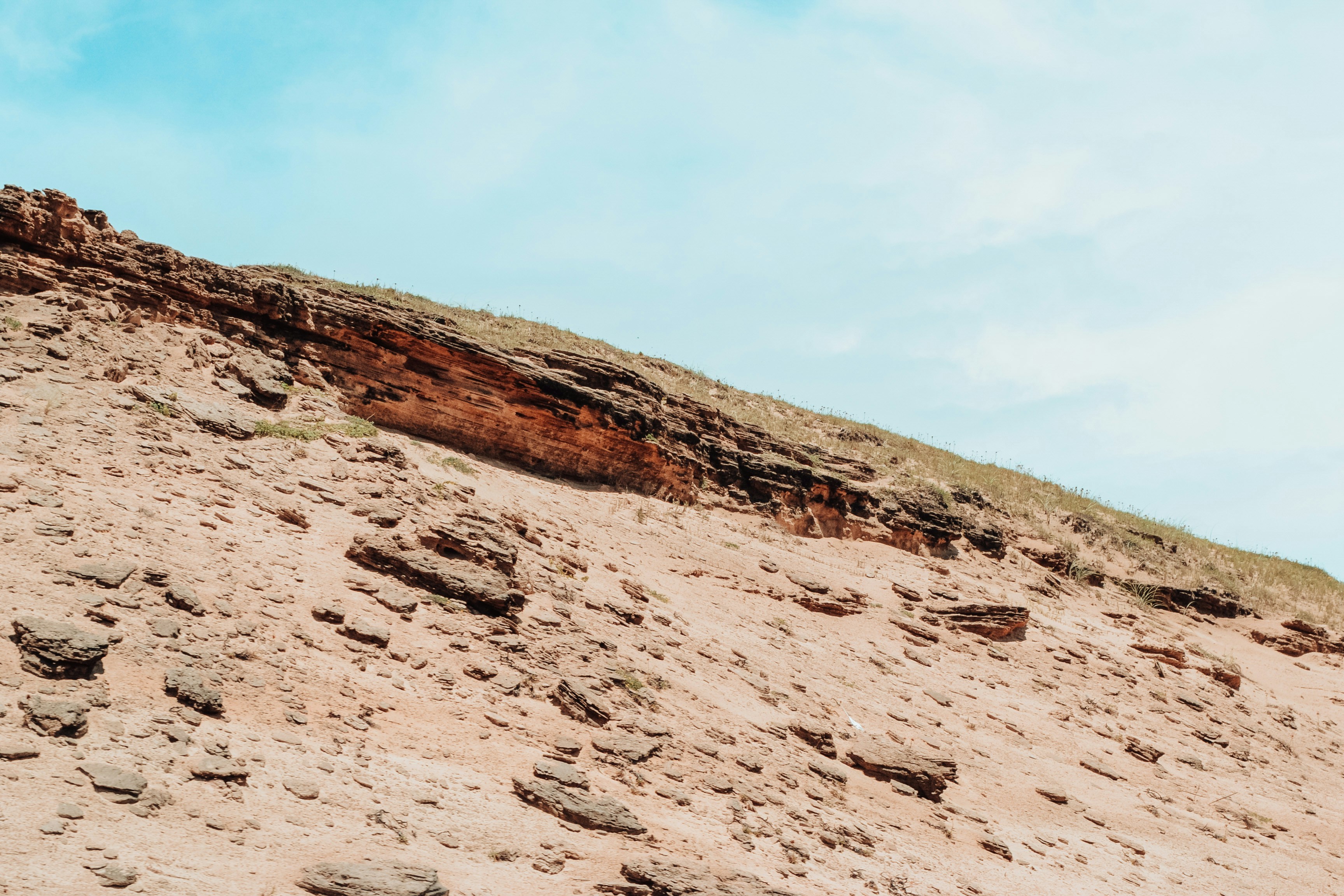 Earthen Ridge Under a Soft Sky