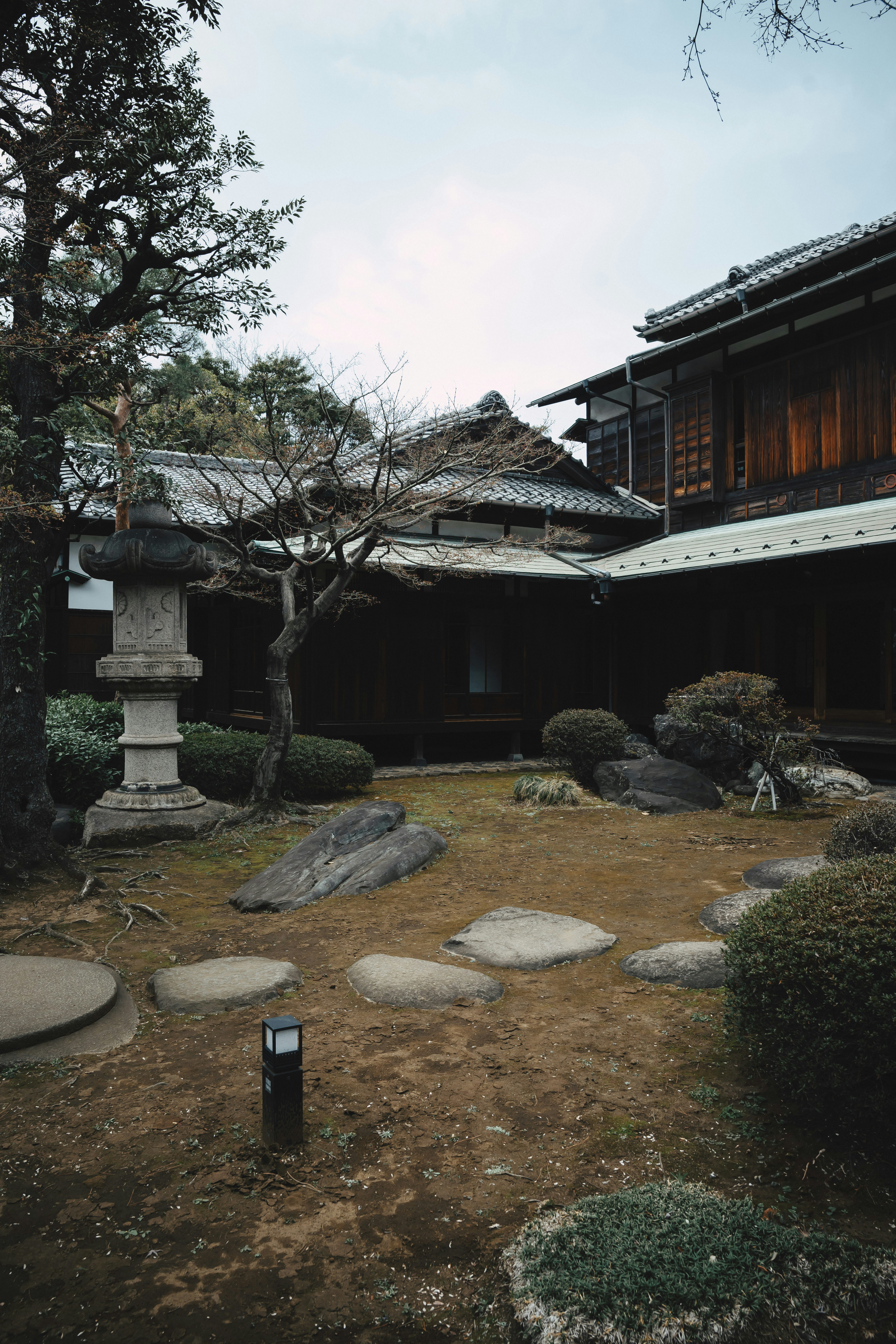 Whispering Garden Courtyard Under a Japanese Eave