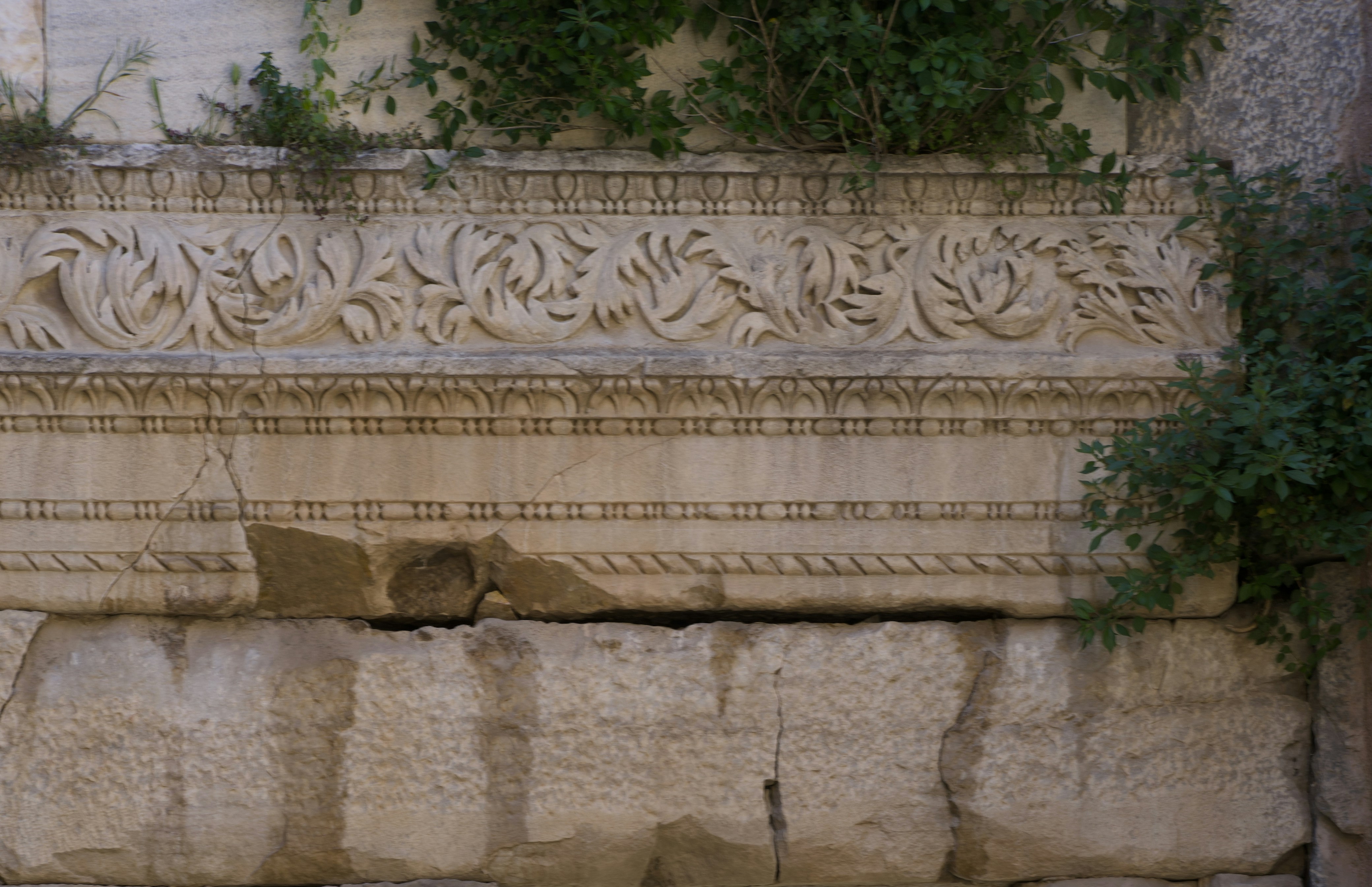Stone Frieze Over a Weathered Plinth