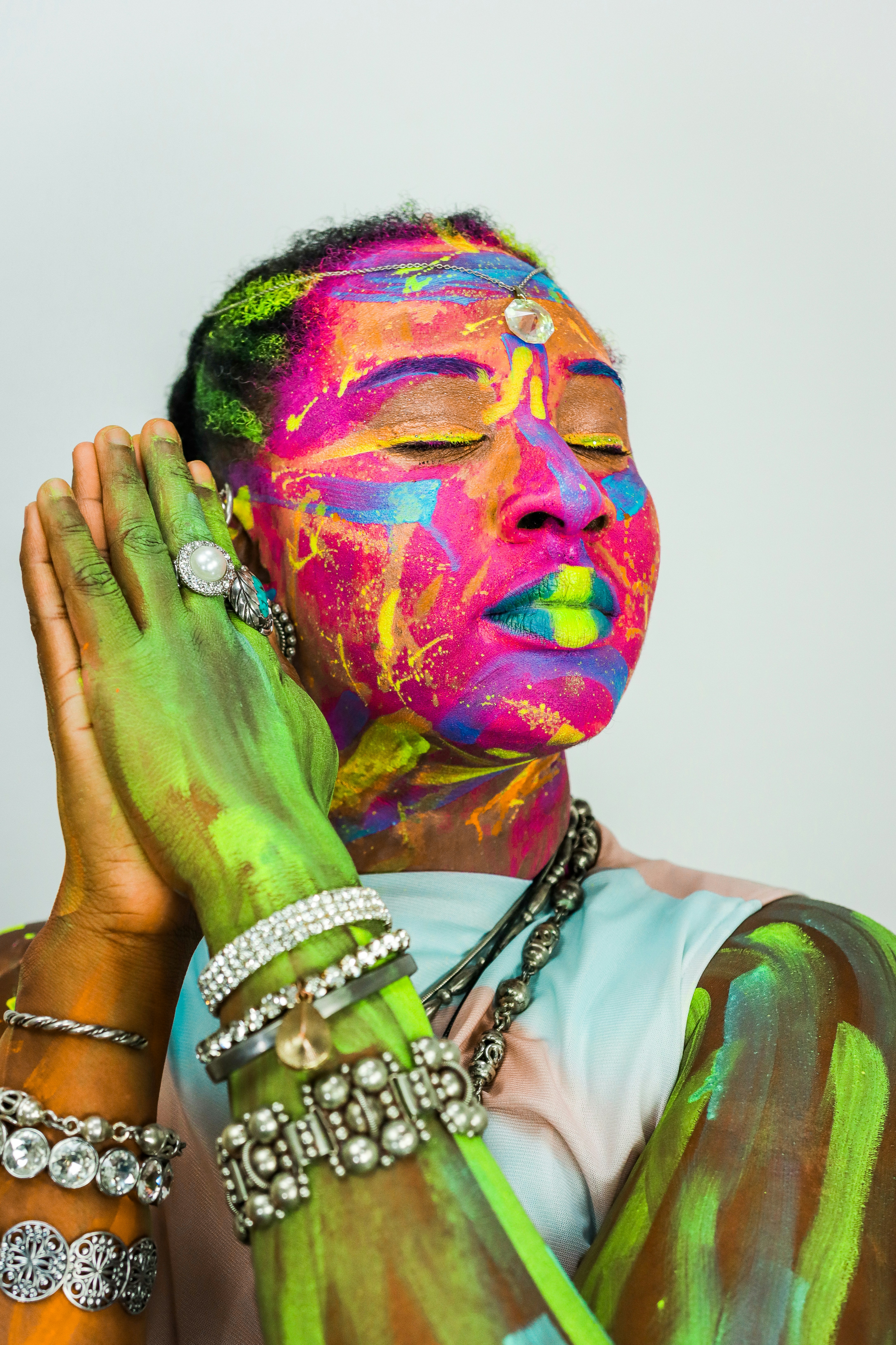 Chromatic Quiet: A Portrait in Neon Reverie